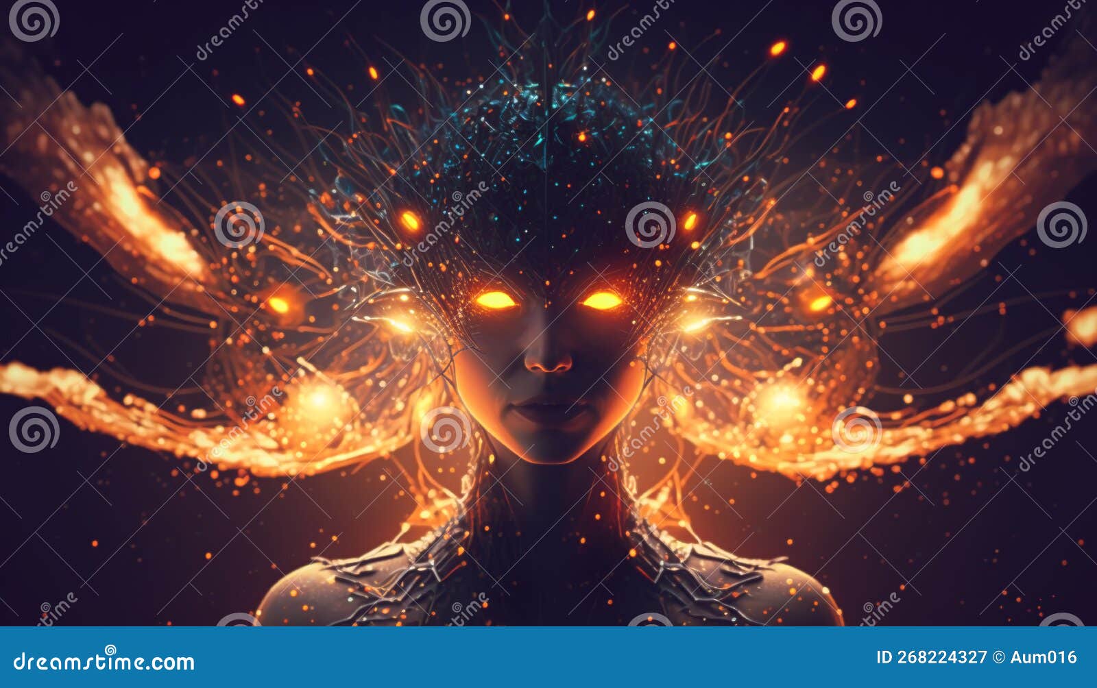 The Inner Light of the Demiurge Flies Around in Particles Stock ...