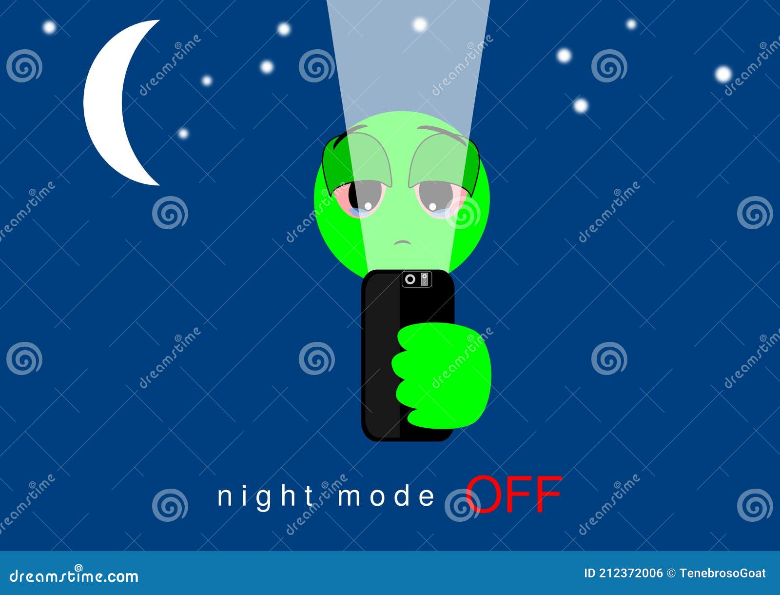 Illustration of Innovative Application. Moon and Stars in the ...