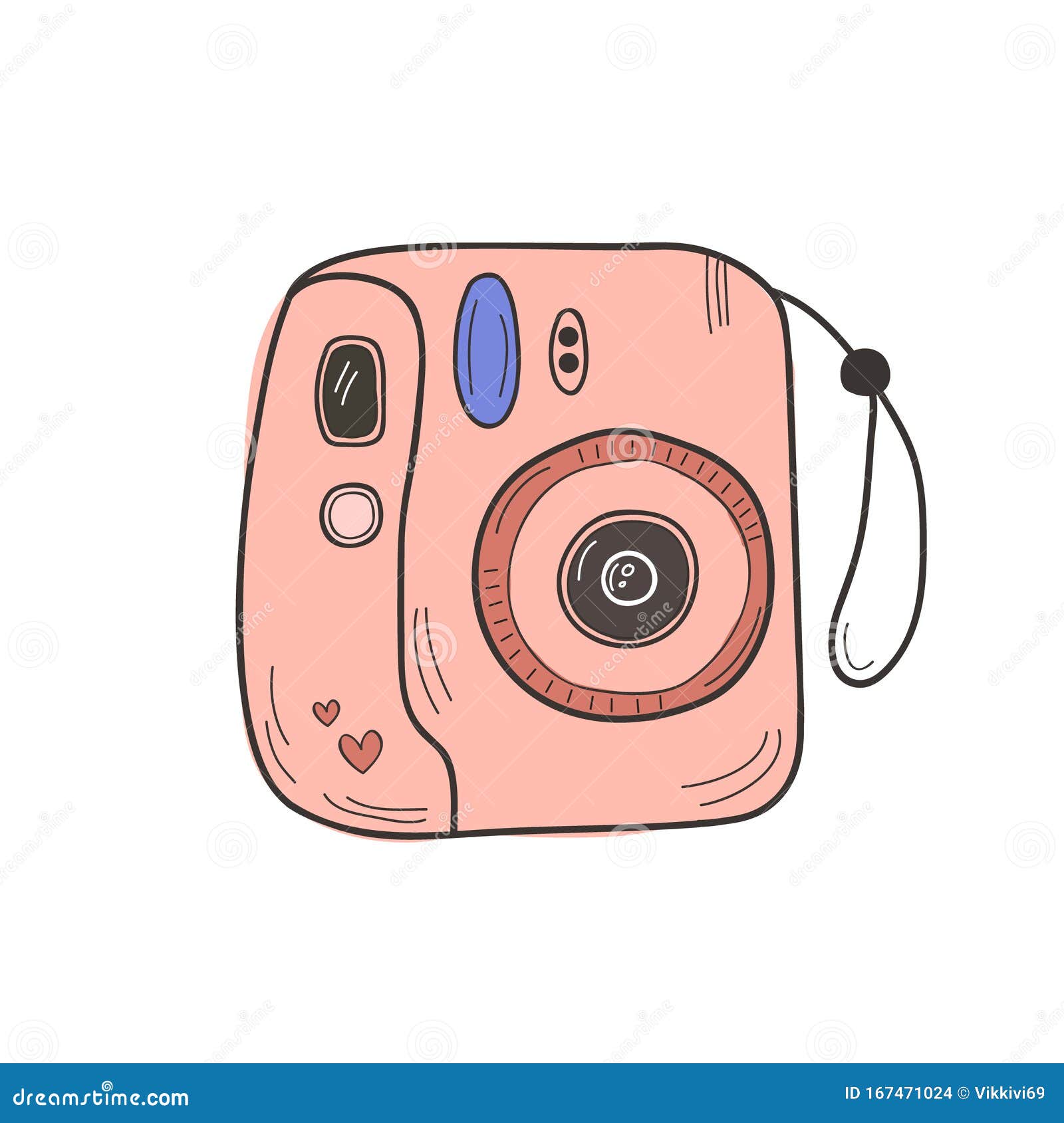 Illustration of the Instant Camera. Vector Illustration in Flat Style ...