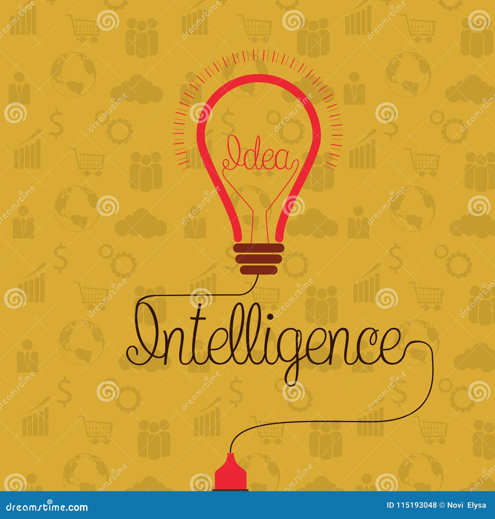 Intelligence Concept with Creative Light Bulb Idea Stock Vector ...