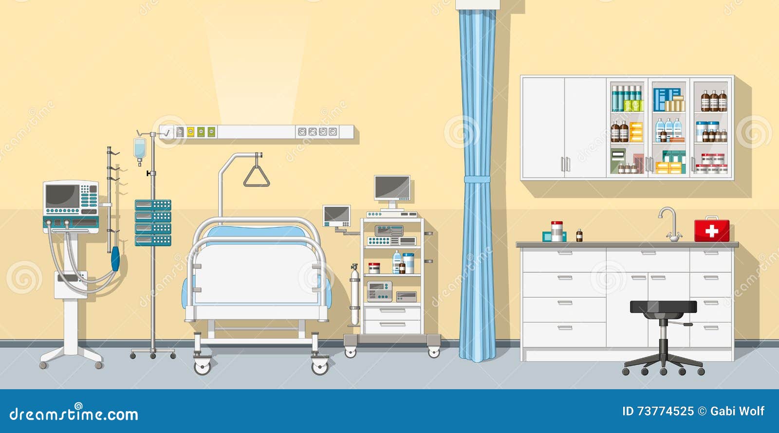 Illustration an Intensive Care Unit Stock Vector - Illustration of ...