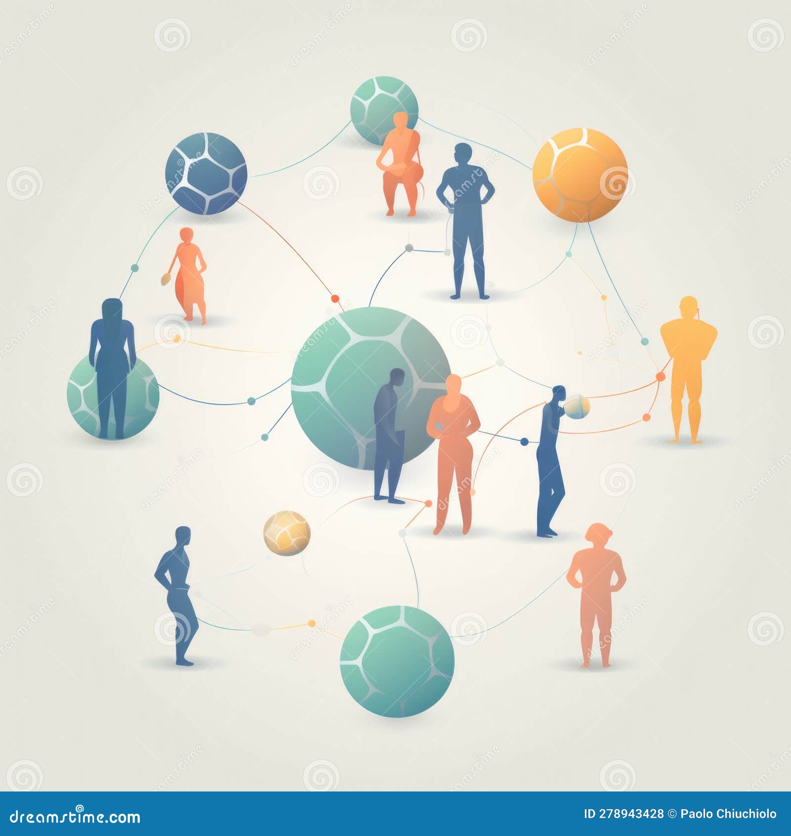 Illustration about Interactions between People. (Real 300 DPI ...