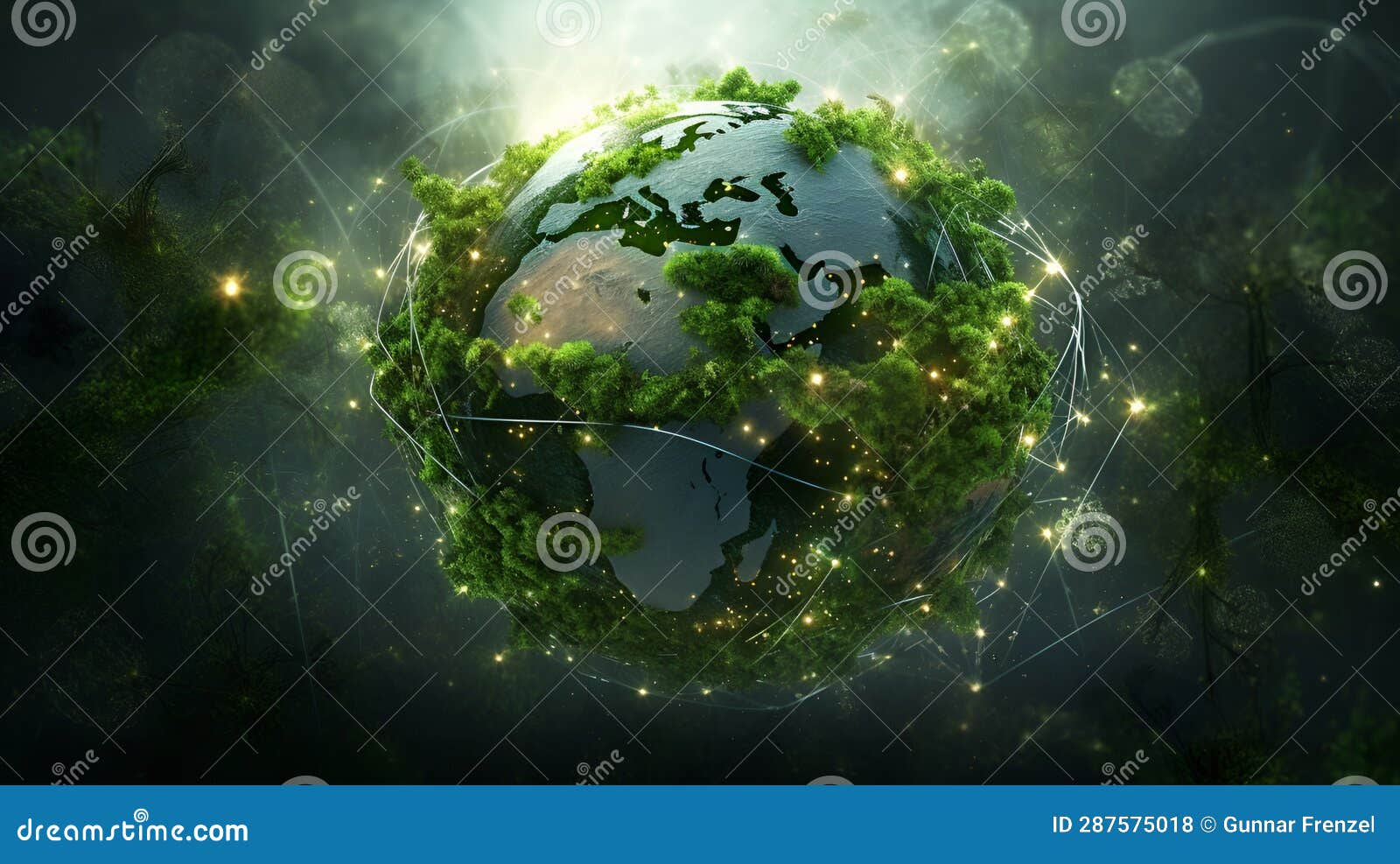 Illustration of an Interconnected Earth with Unity of Technology and ...