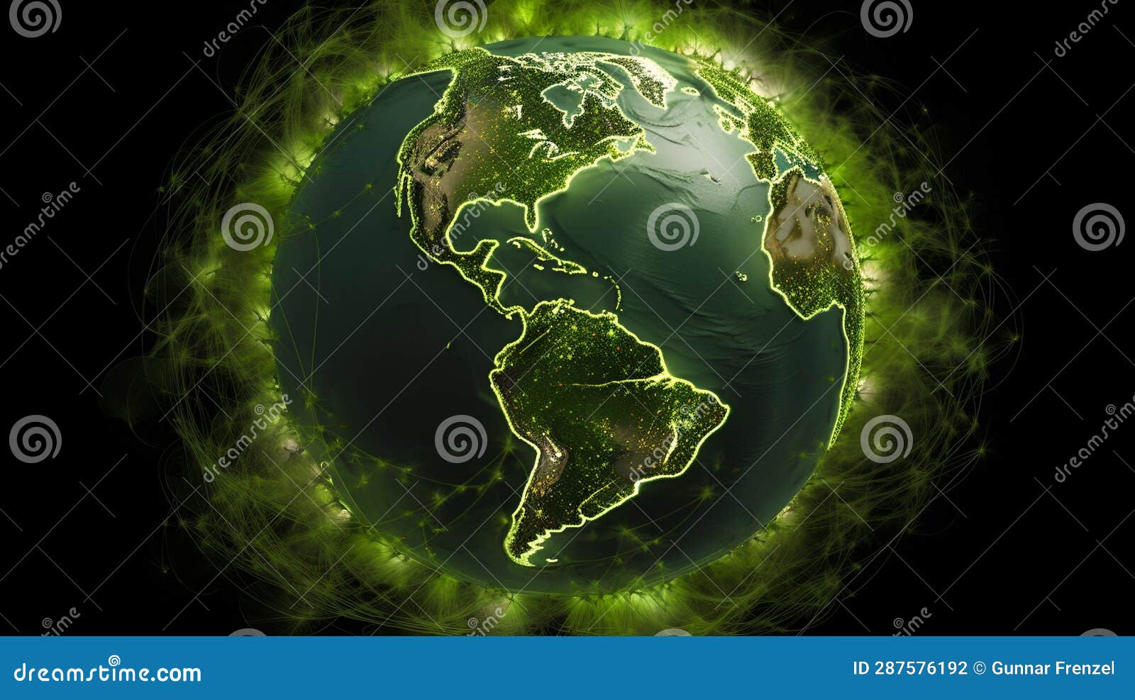 Illustration of an Interconnected Earth with Unity of Technology and ...