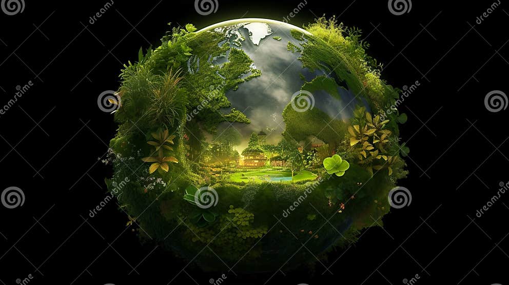 Illustration of an Interconnected Earth with Unity of Technology and ...