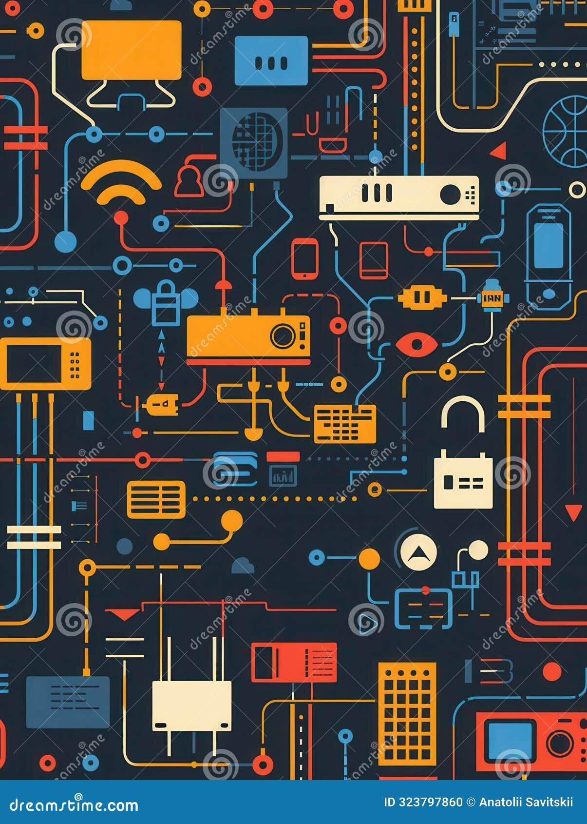 An Illustration of Interconnected Network Devices and Smart Home ...