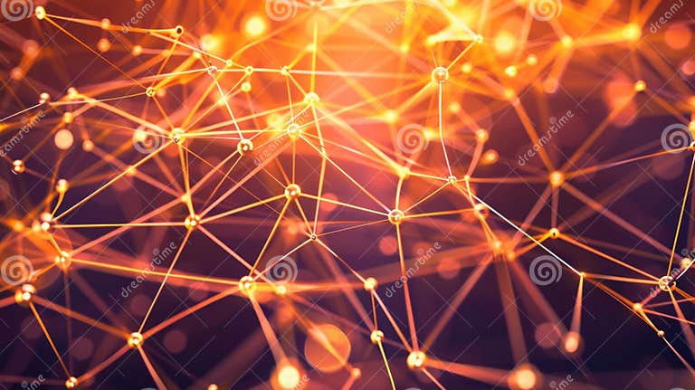 Illustration of Interconnected Network with Node and Line Structure ...