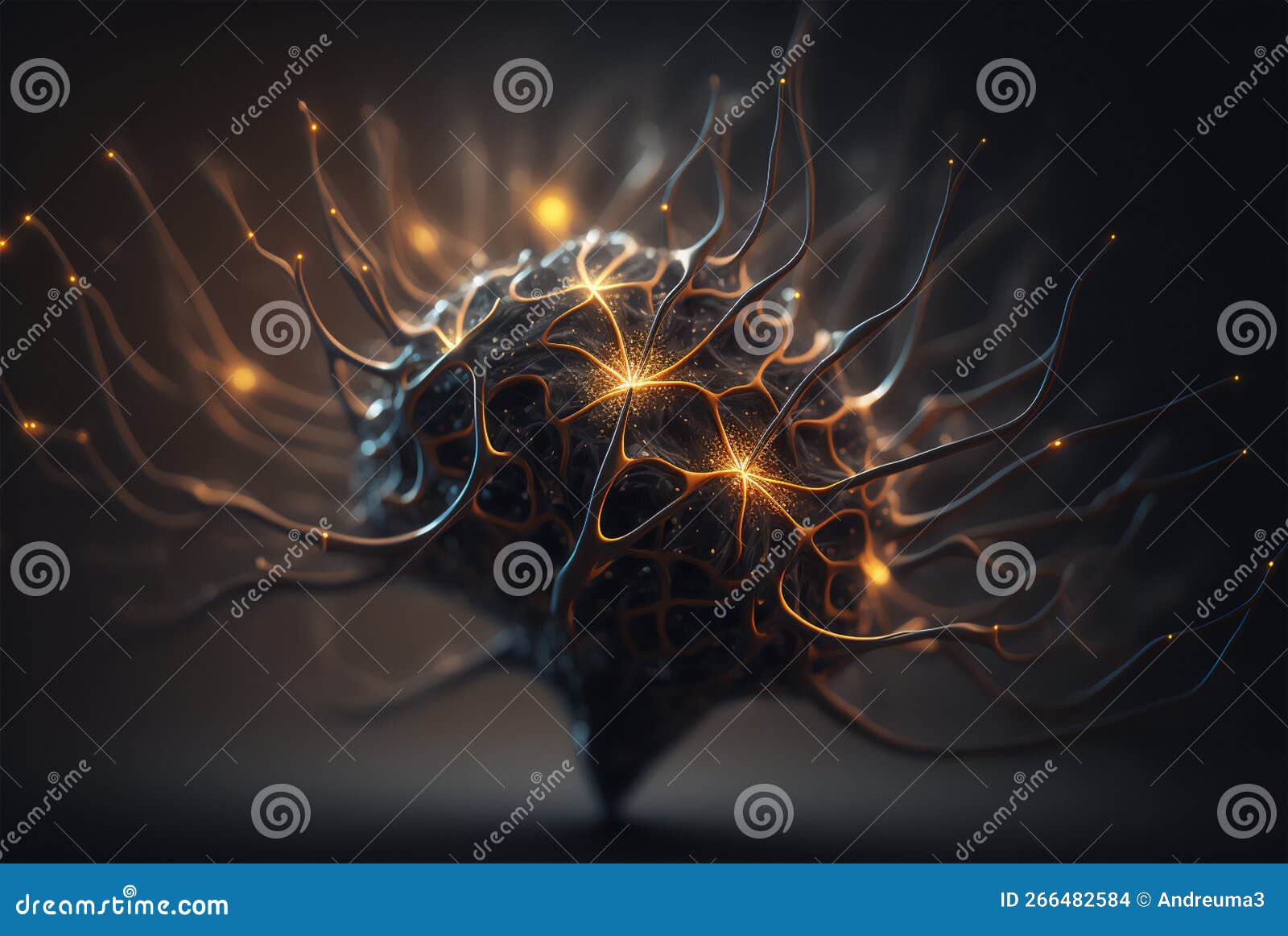 Illustration of Interconnected Organic Digital Structures Stock ...