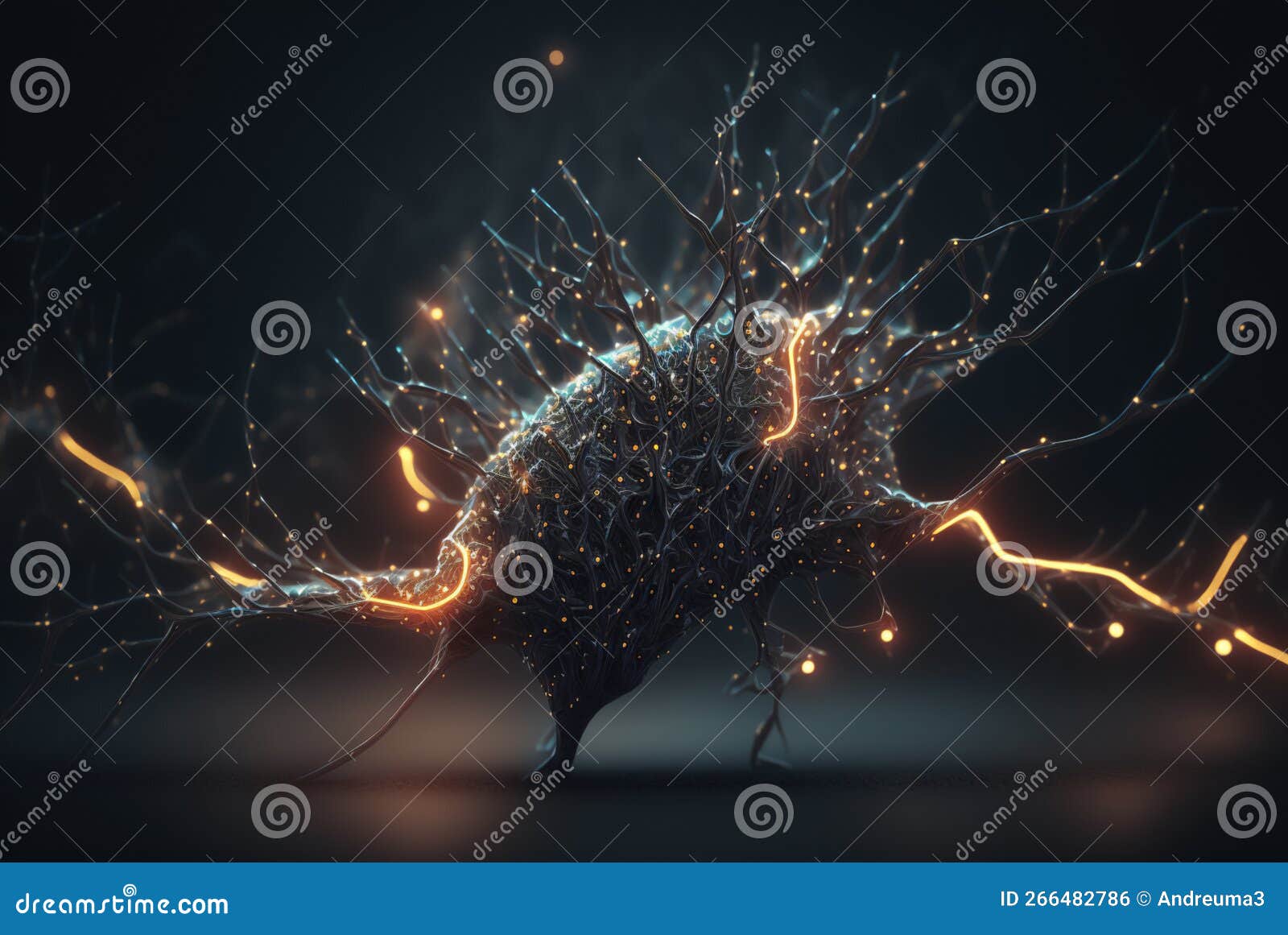 Illustration of Interconnected Organic Digital Structures Stock ...