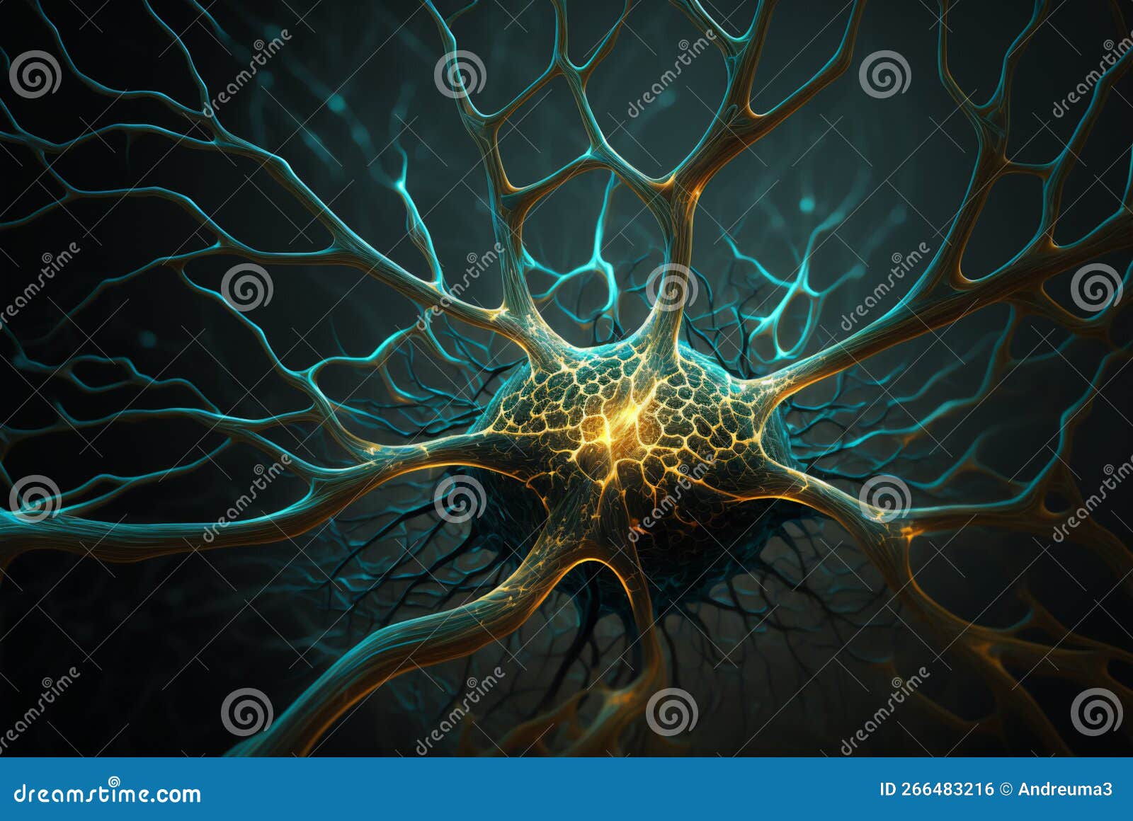 Illustration of Interconnected Organic Digital Structures Stock ...