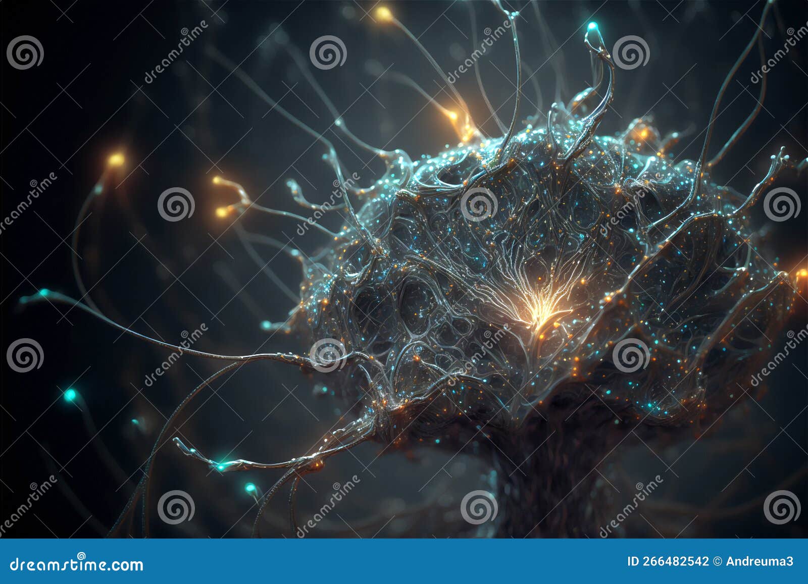 Illustration of Interconnected Organic Digital Structures Stock ...