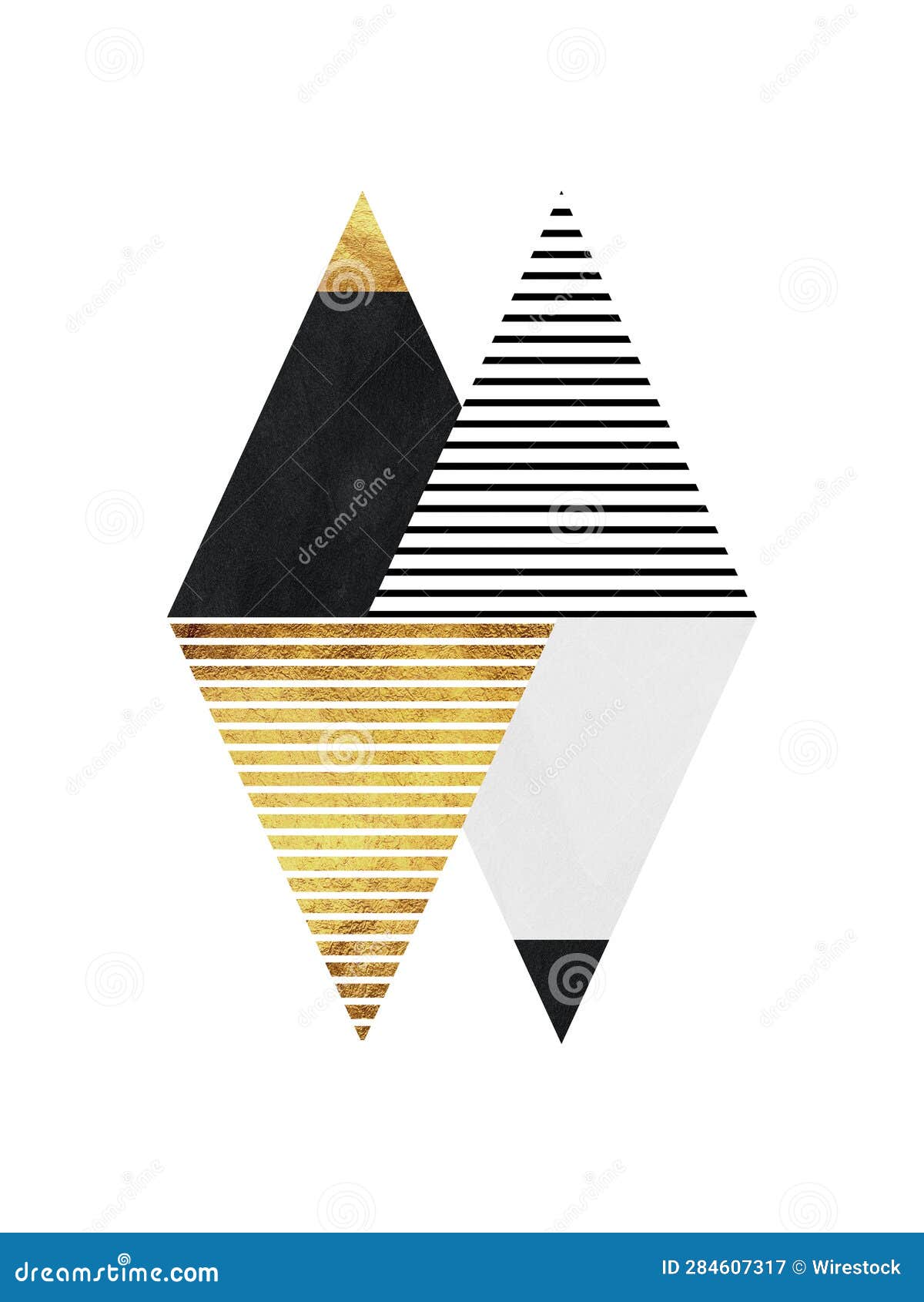 Illustration of Interlocking Triangles Against a Crisp White Background ...