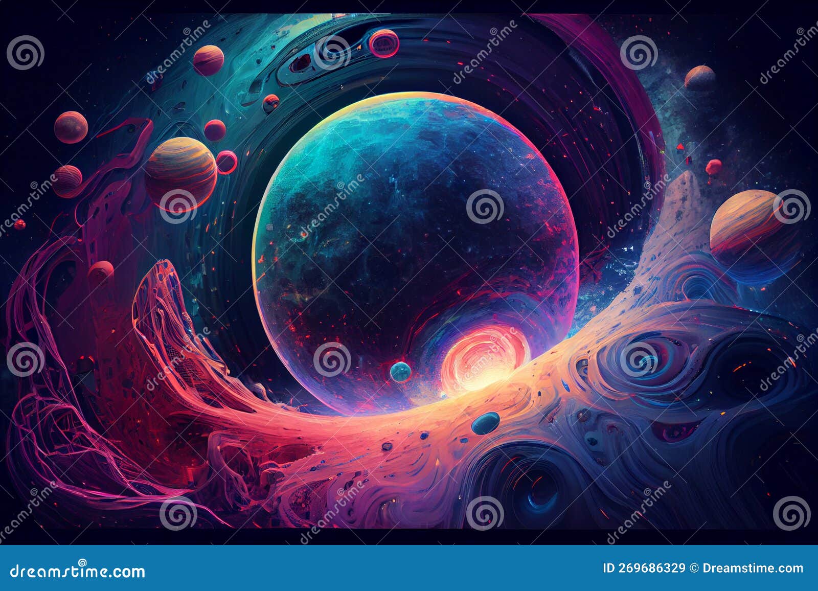 Illustration of Interstellar Space Stock Image - Image of futuristic ...