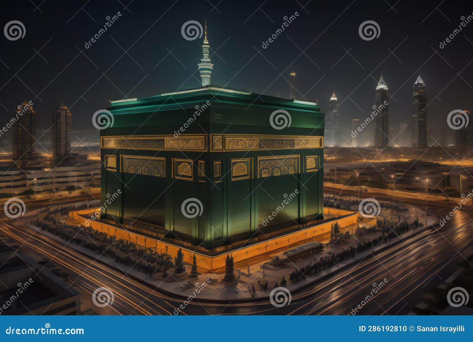 Illustration of Islamic Holy Kaaba. Generative Ai Stock Illustration ...