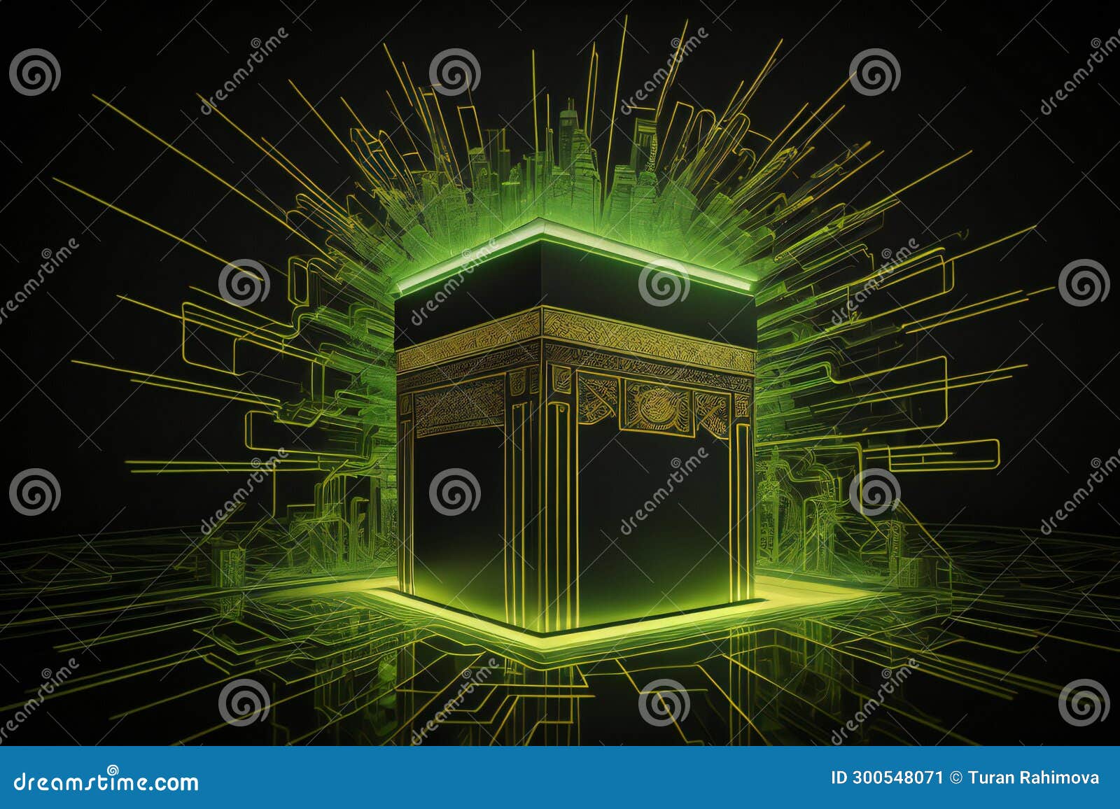 Illustration of Islamic Holy Kaaba. Generative Ai Stock Illustration ...