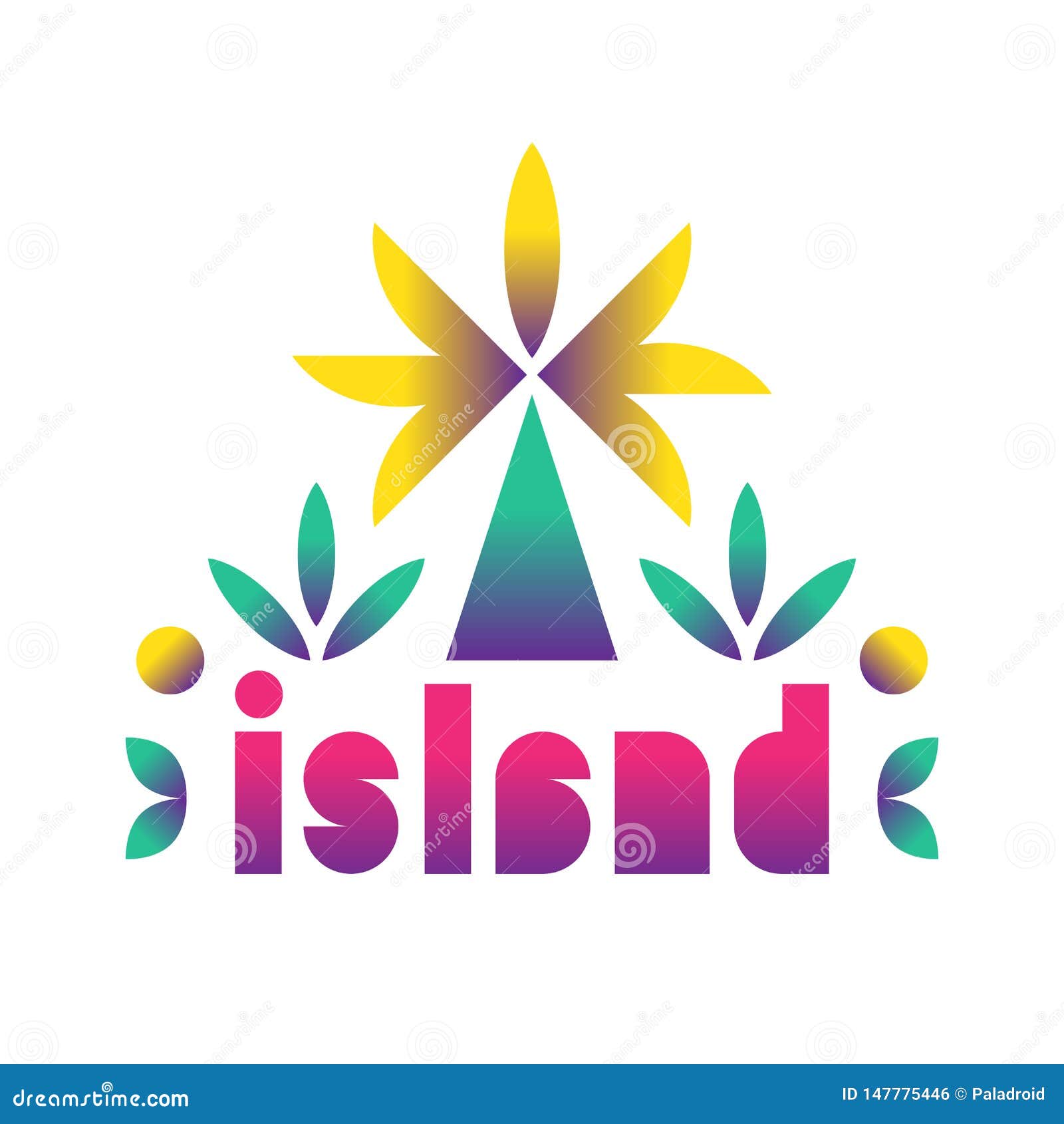 Illustration of an Island with an Inscription Stock Vector ...