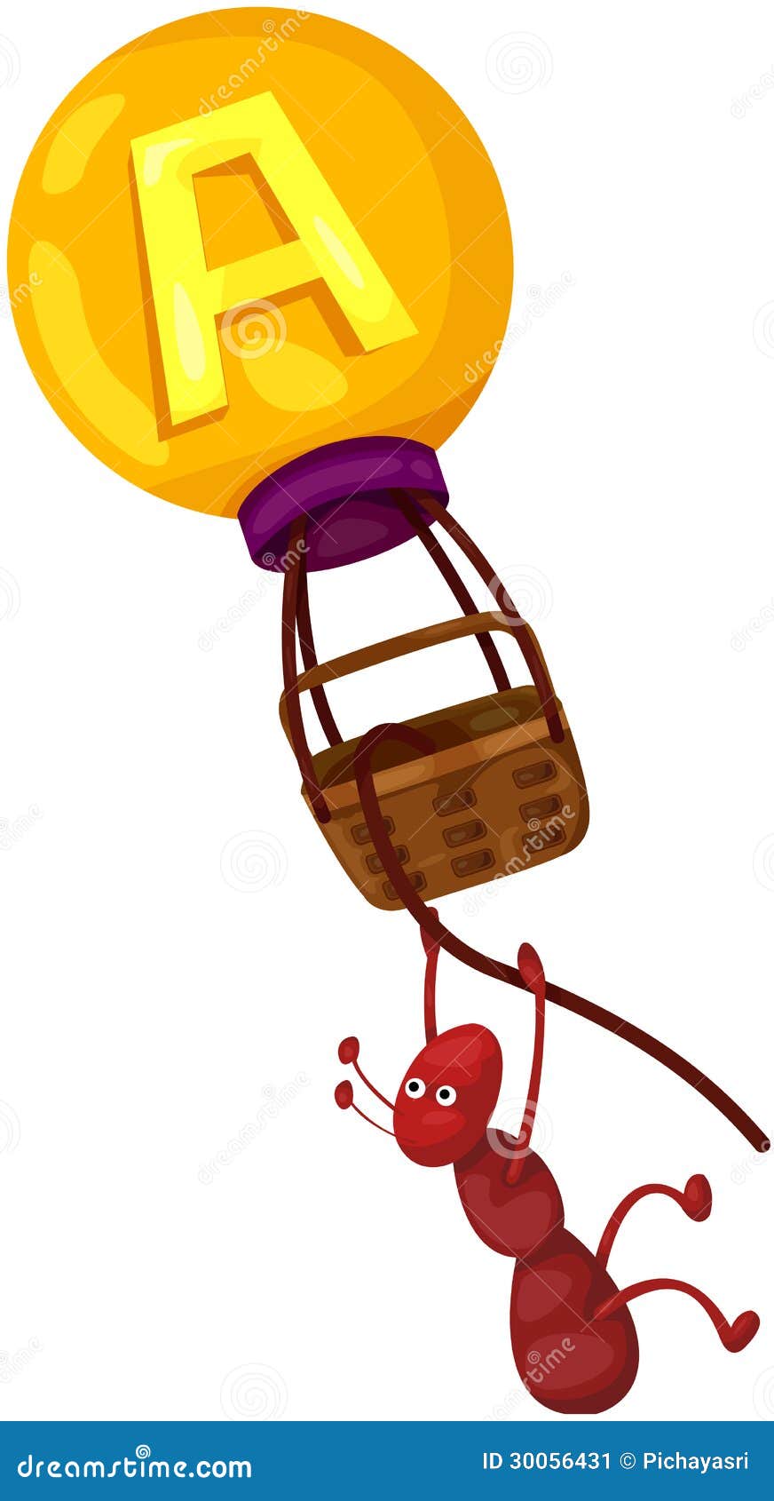 Alphabet a for ant stock vector. Illustration of nursery - 30056431