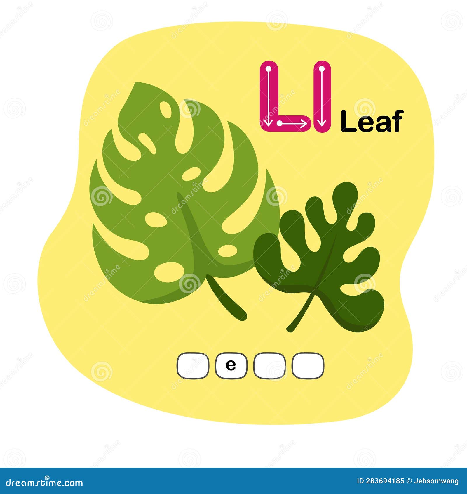 Alphabet Letter L-Leaf stock vector. Illustration of guide - 283694185