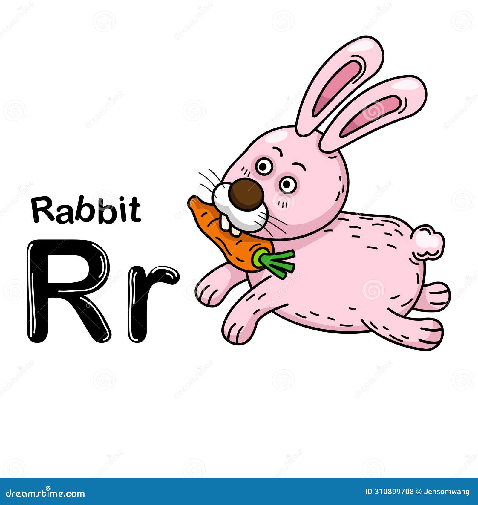Illustration Isolated Animal Alphabet Letter R-Rabbit Stock Vector ...