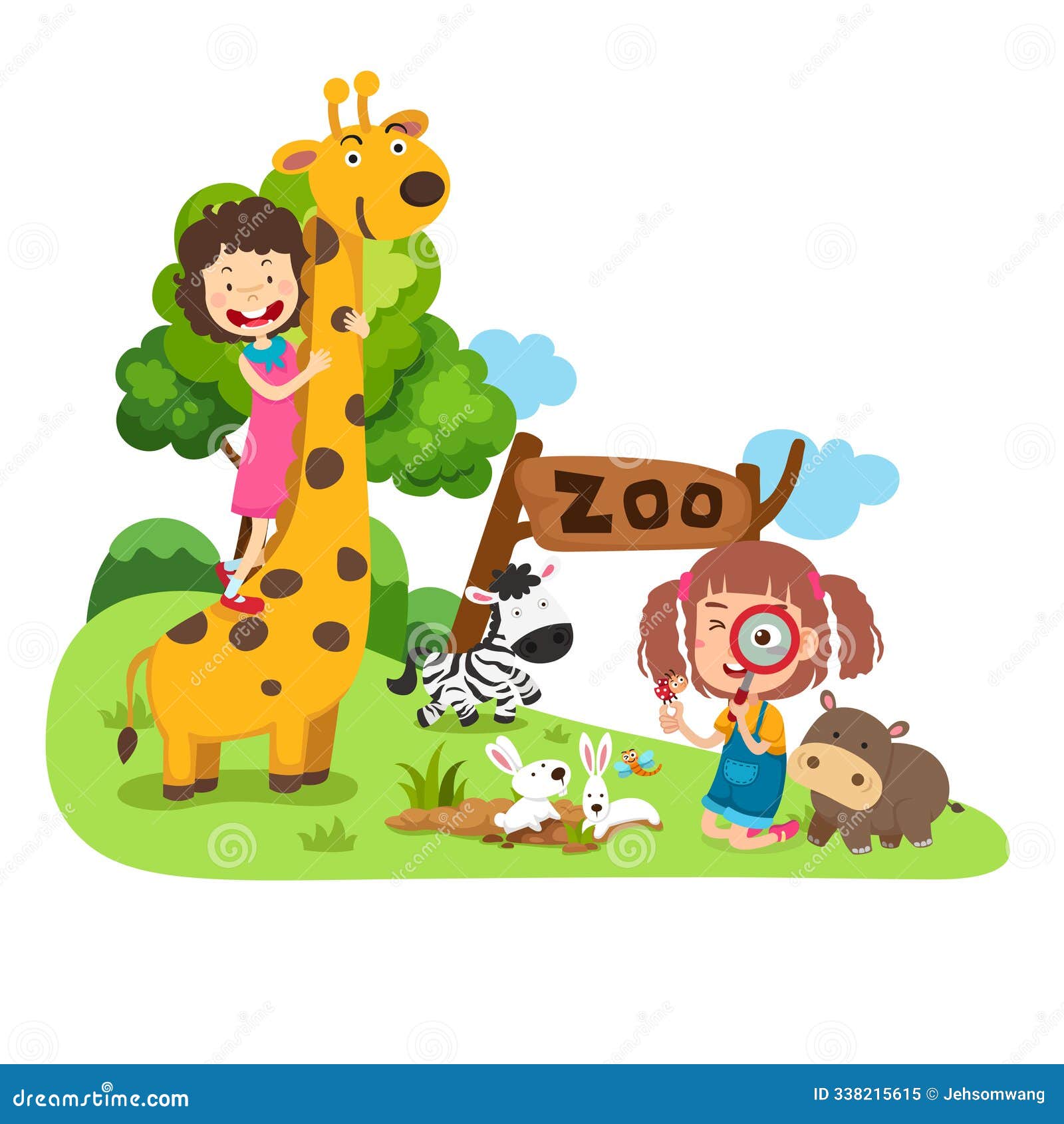 Illustration of Isolated Animal Zoo Stock Vector - Illustration of ...
