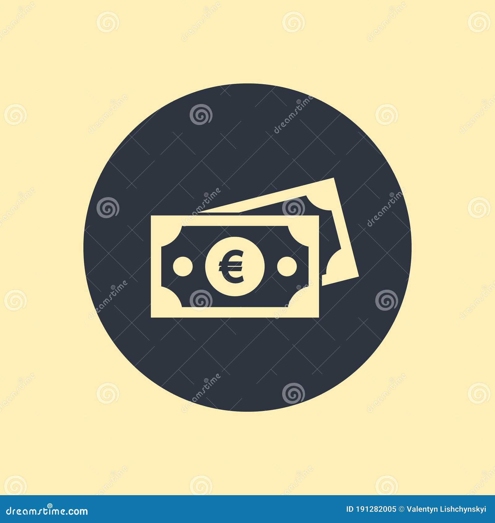 Illustration of an Isolated Bank Note Icon with an Euro Sign Stock ...