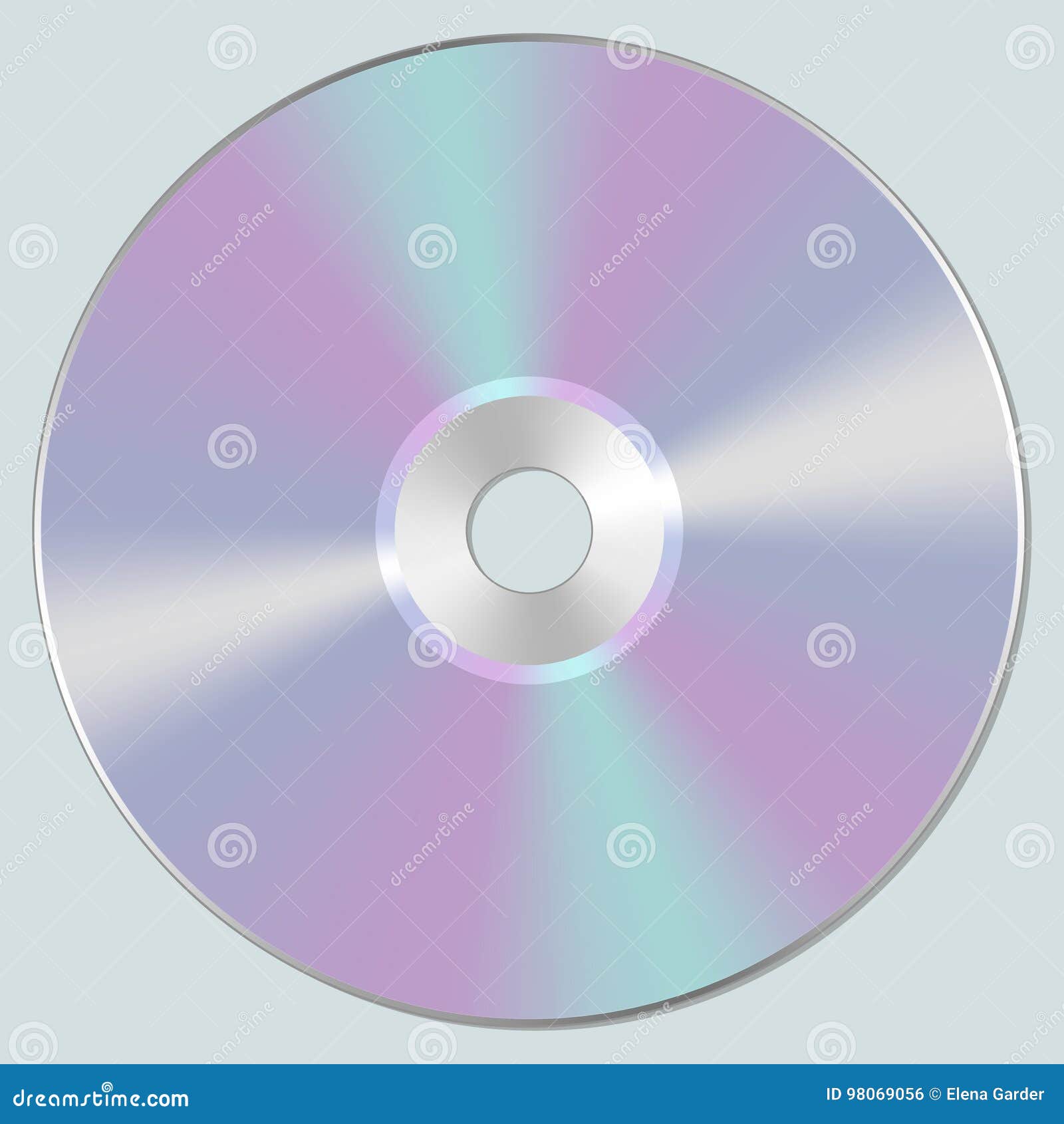 Illustration of Isolated Blank Compact Disc CD or DVD. Realistic Style ...