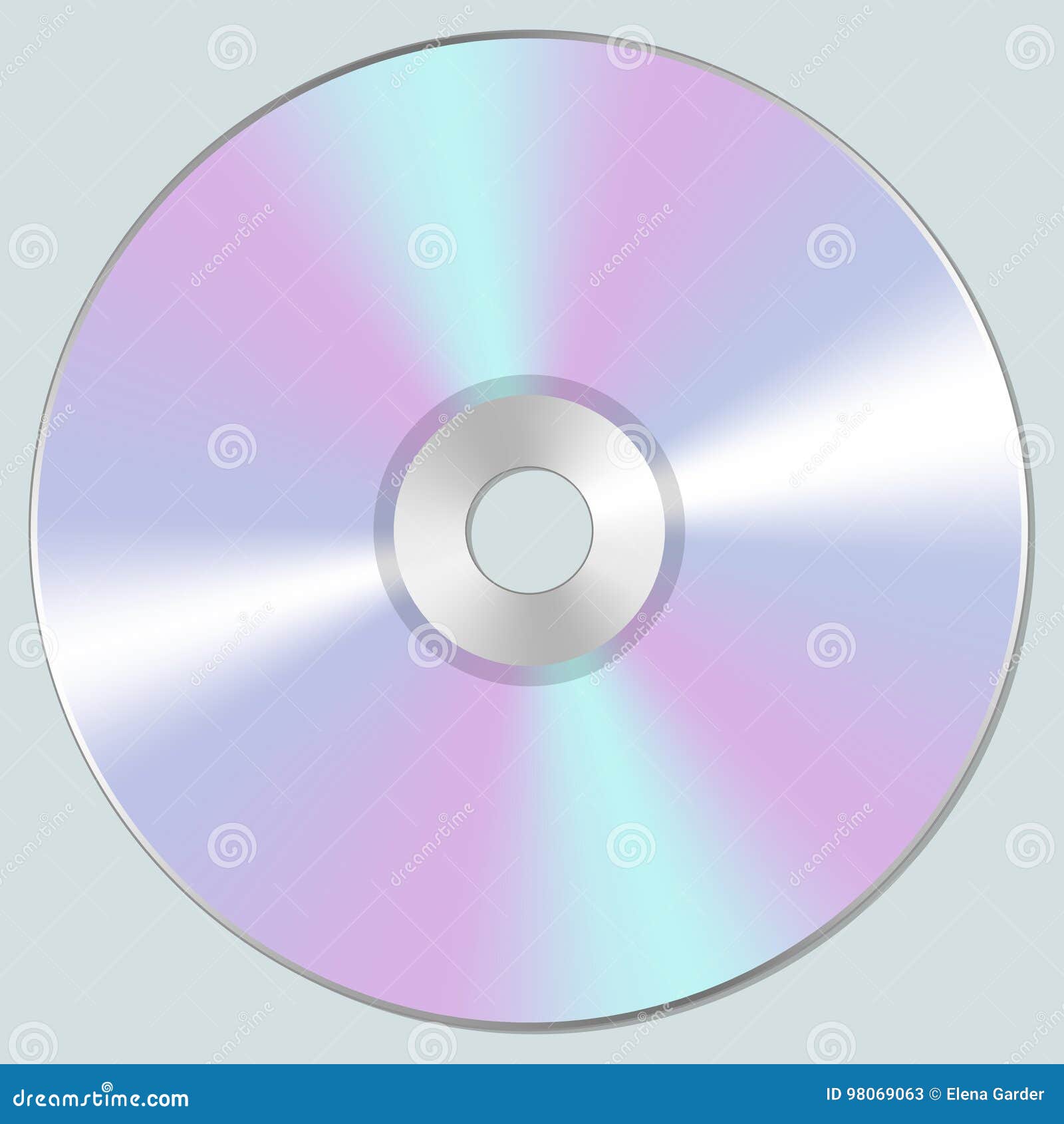 Illustration of Isolated Blank Compact Disc CD or DVD. Realistic Style ...