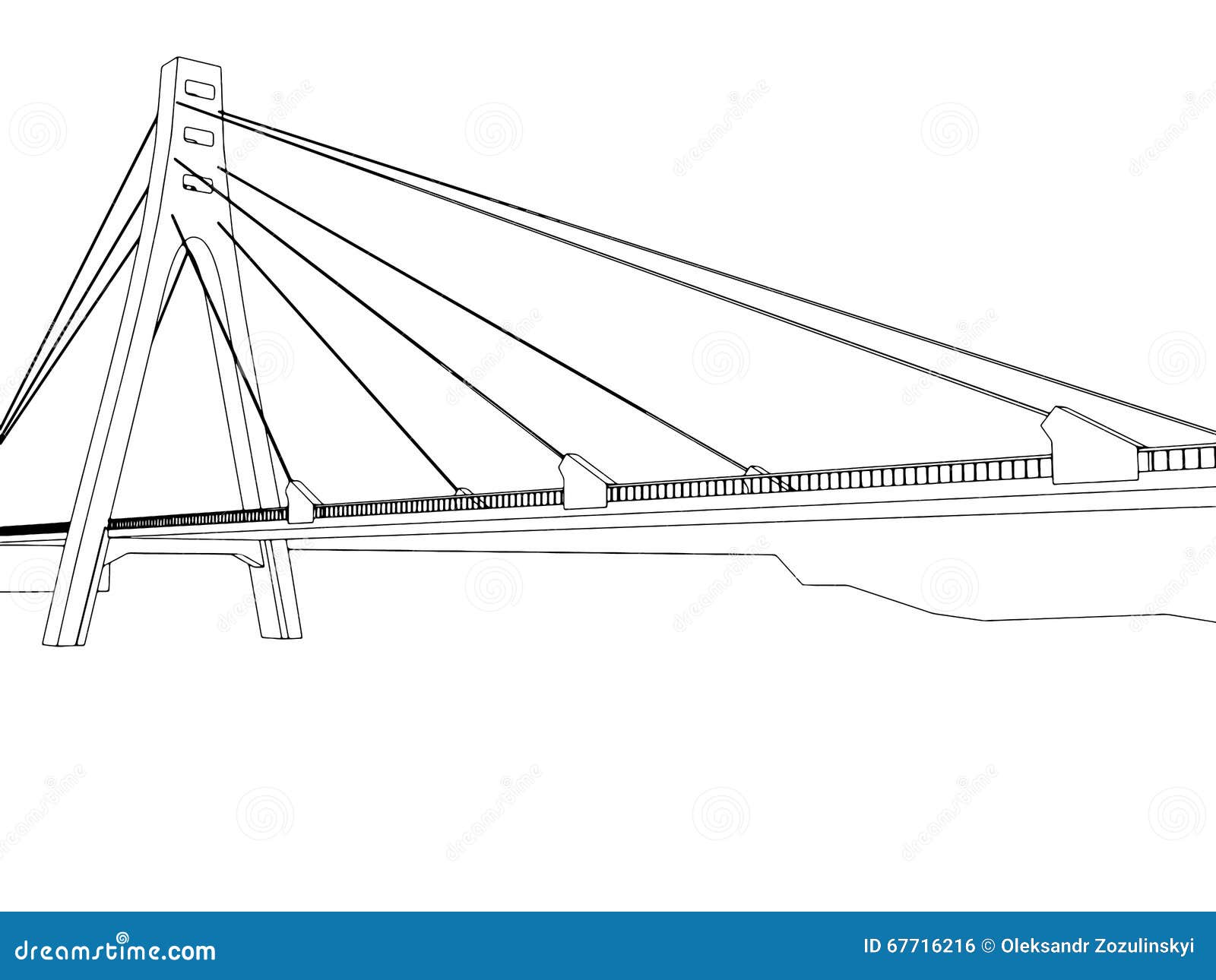 Illustration of Isolated Cartoon Bridge on White Stock Illustration ...