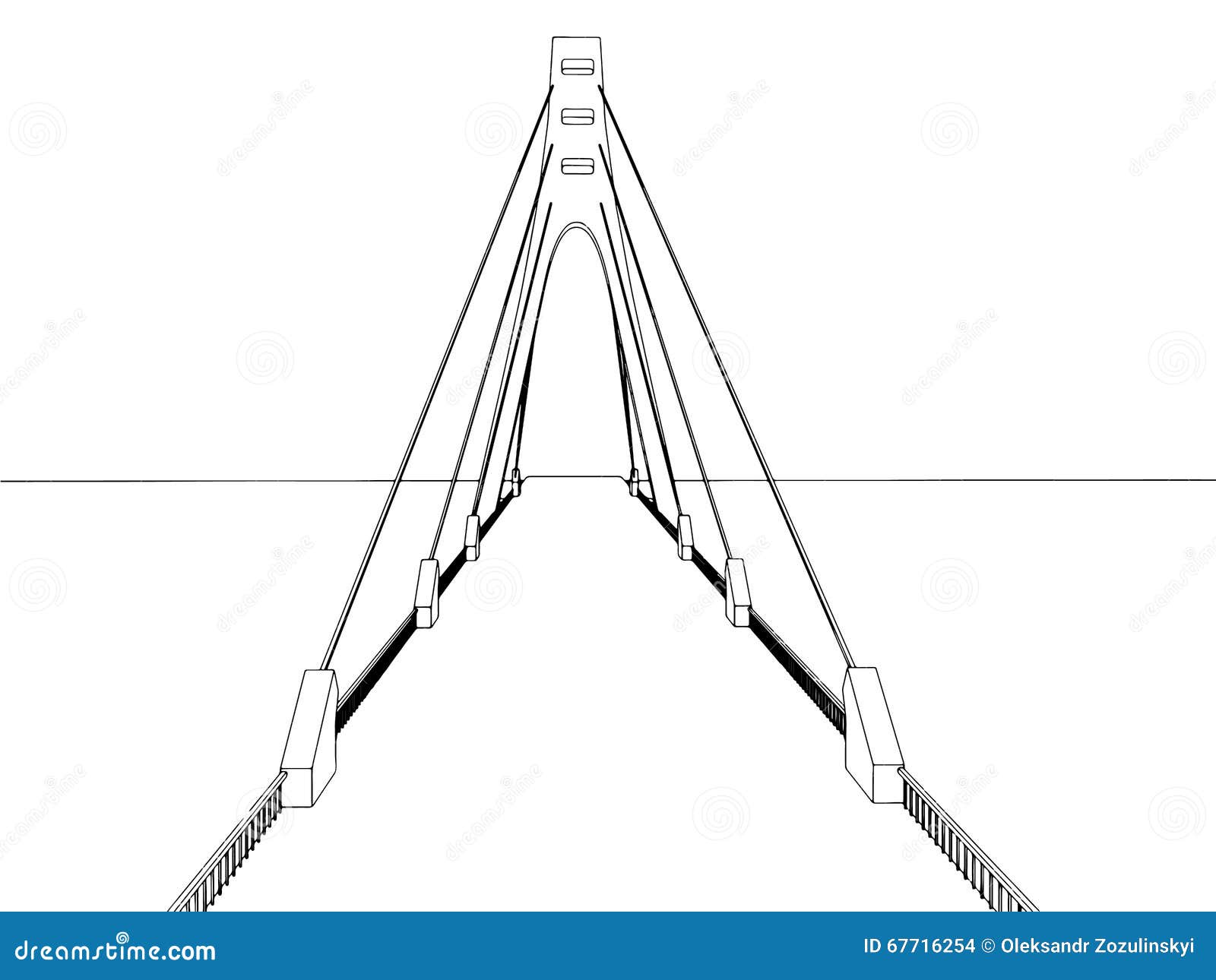 Cartoon Bridge Damaged After Disaster, Broken Structure Midcollapse ...