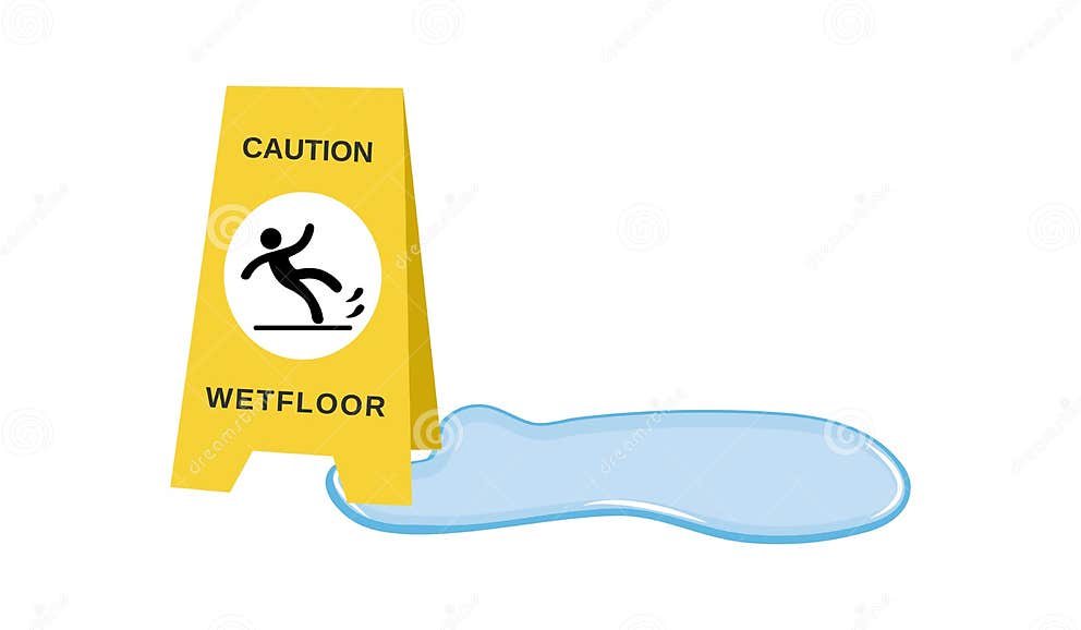 Illustration Of Isolated Caution Slippery With Drop Water Stock Vector