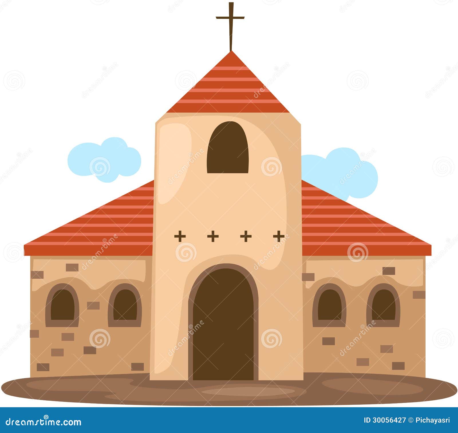 Christian Church Logo Design With Cross And Pigeon Vector Illustration ...