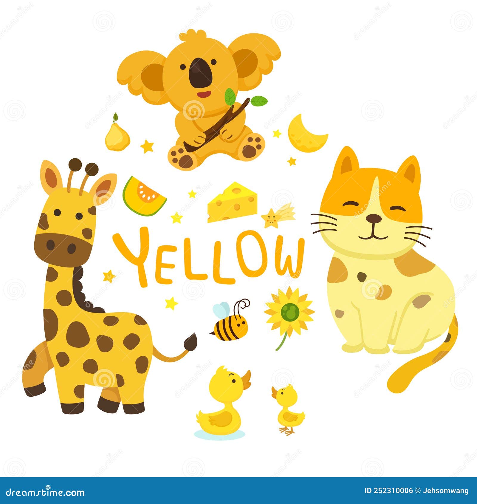 Illustration of Isolated Color Yellow Group Stock Vector - Illustration ...