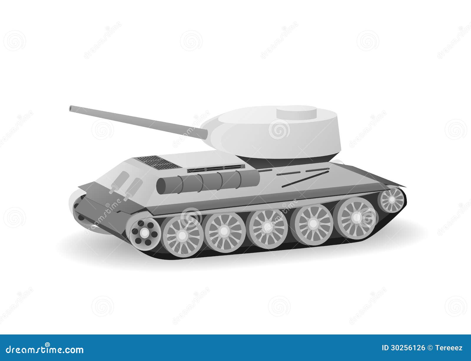 Grey army tank vector stock vector. Illustration of army - 30256126