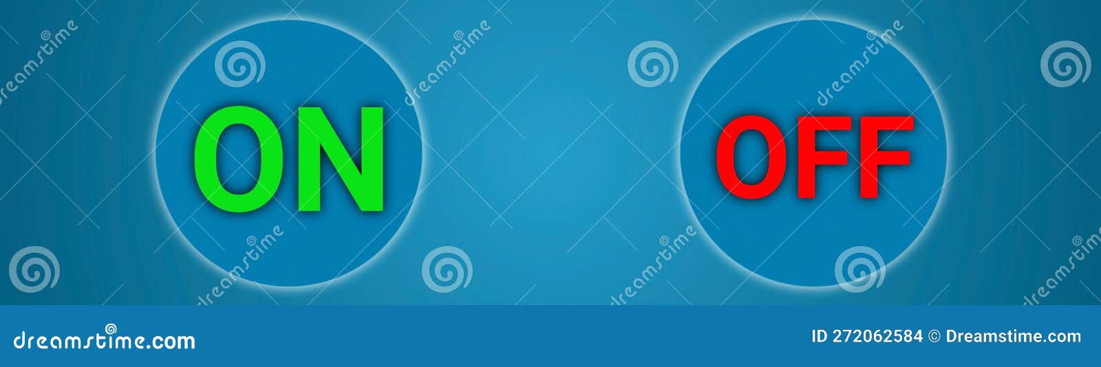 Illustration of an Isolated on and OFF Icon on a Blue Background Stock ...