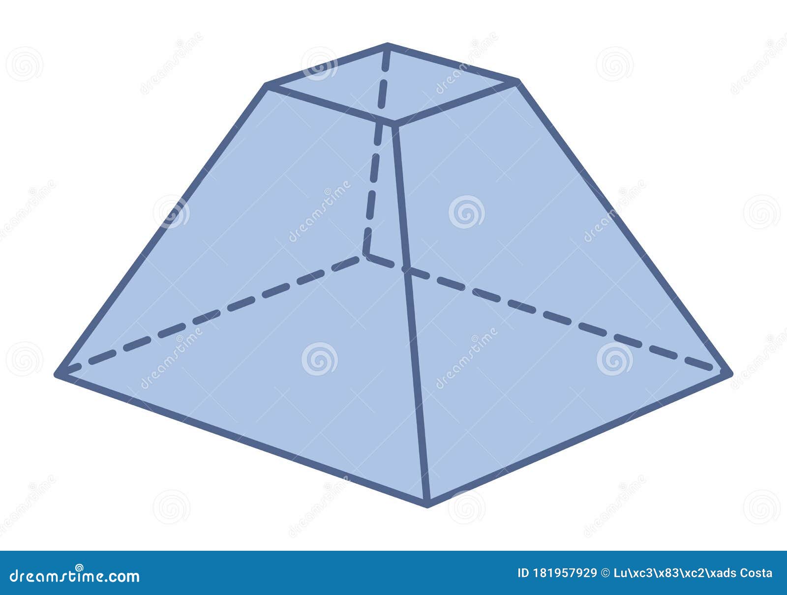 Quadrangular Pyramid Colored Icons. Elements Of Geometric Figure ...
