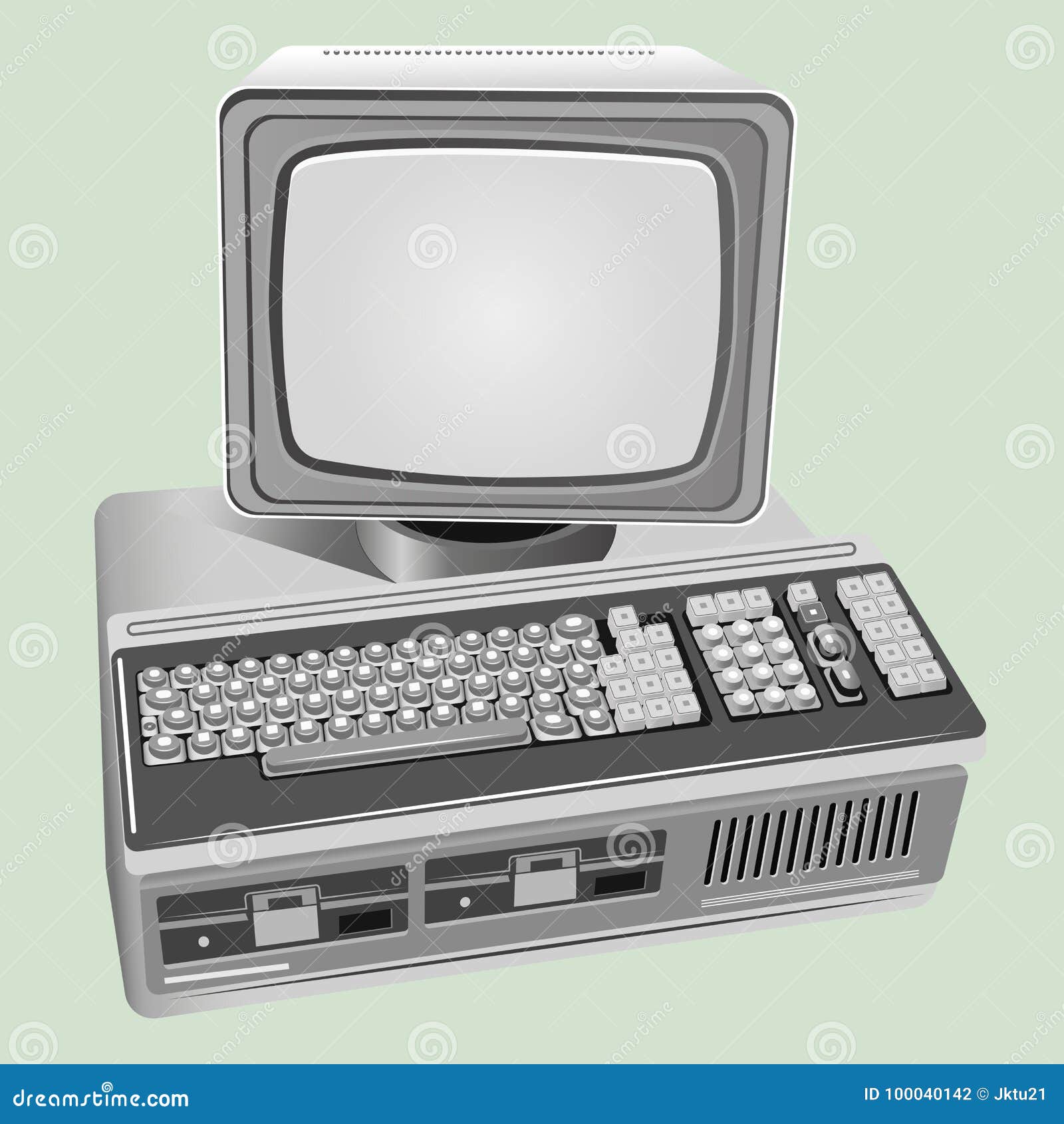 Illustration of Isolated Retro Computer Stock Vector - Illustration of ...
