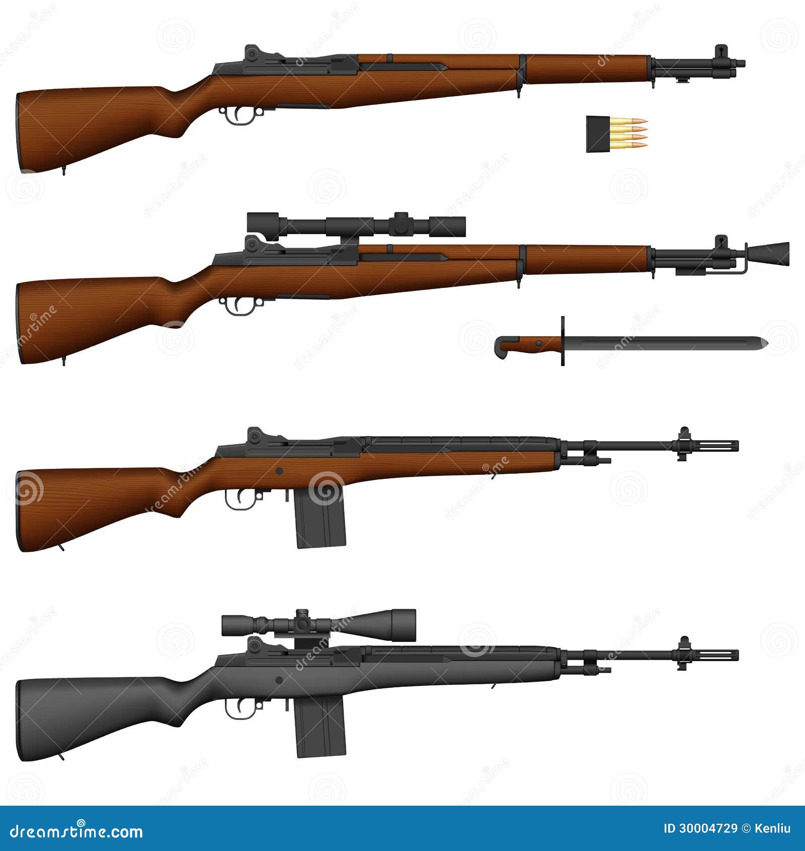 M1 Garand Rifle Cartoon Vector | CartoonDealer.com #132480769