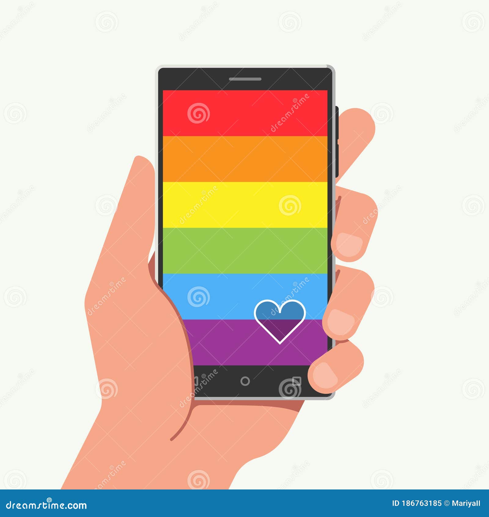 Illustration of an Isolated Smartphone with a Gay Pride Flag Stock ...
