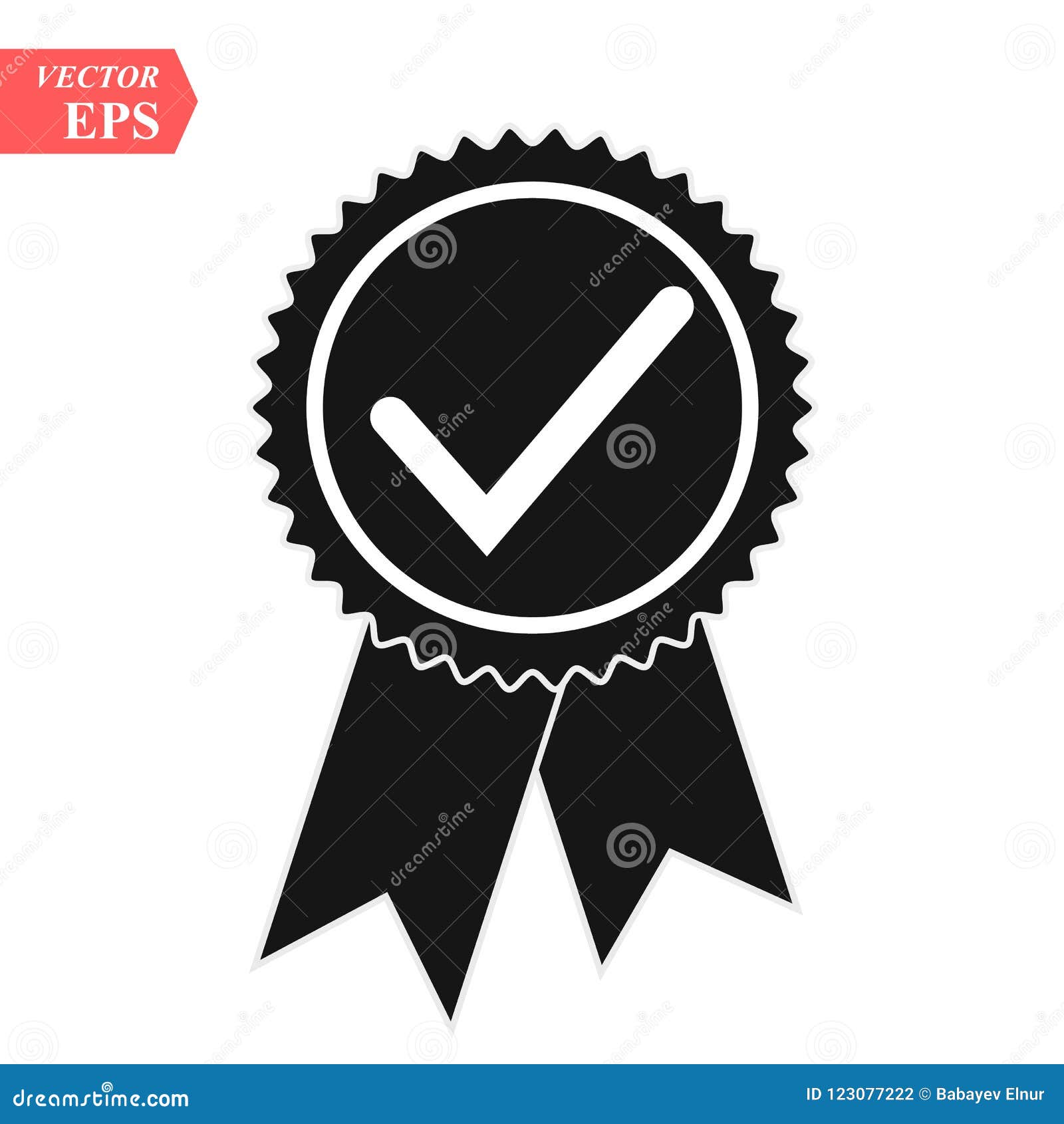 Illustration of an Isolated Vector Badge Icon with a Check Mark Stock ...