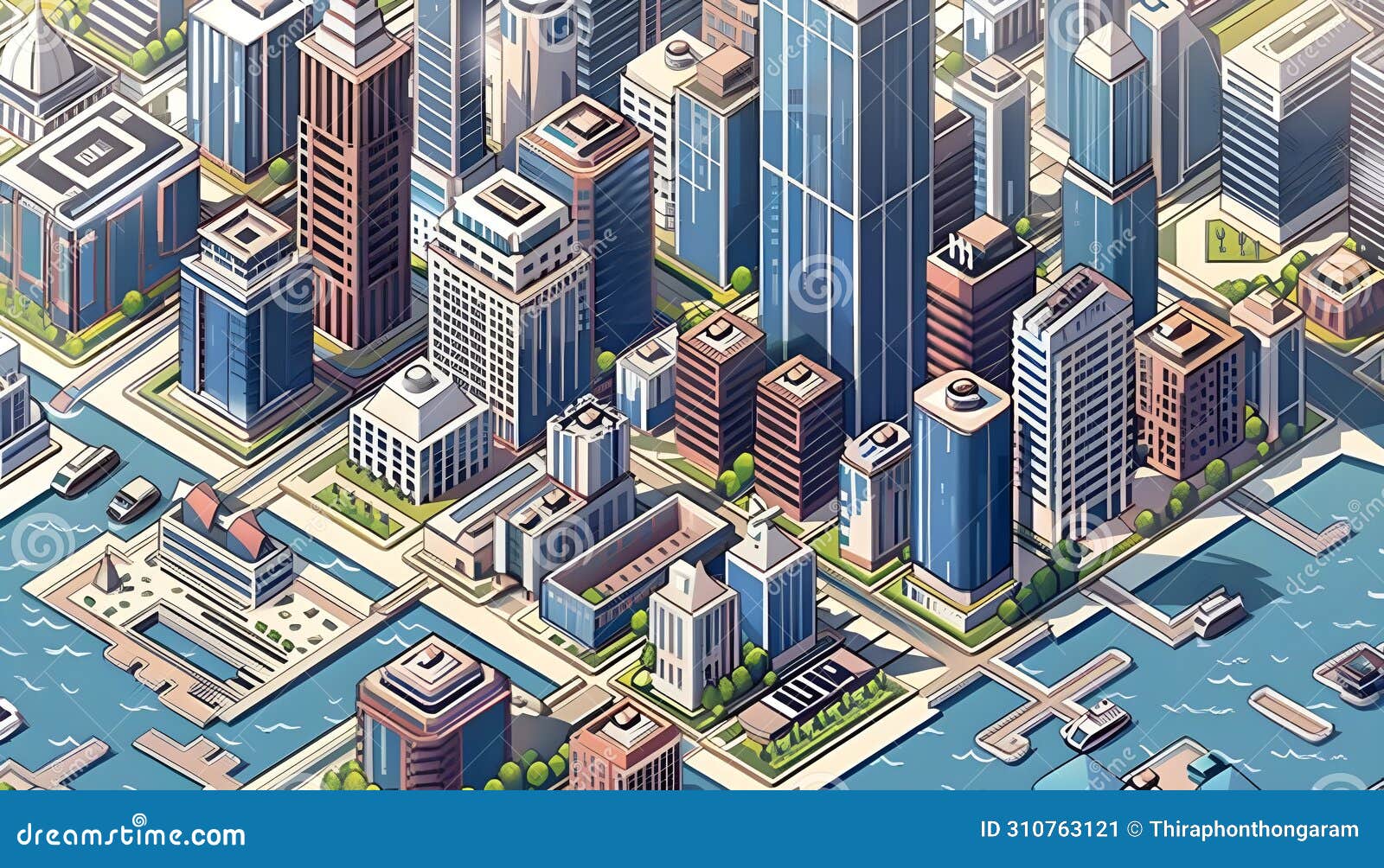 Illustration of Isometric City Map Stock Illustration - Illustration of ...