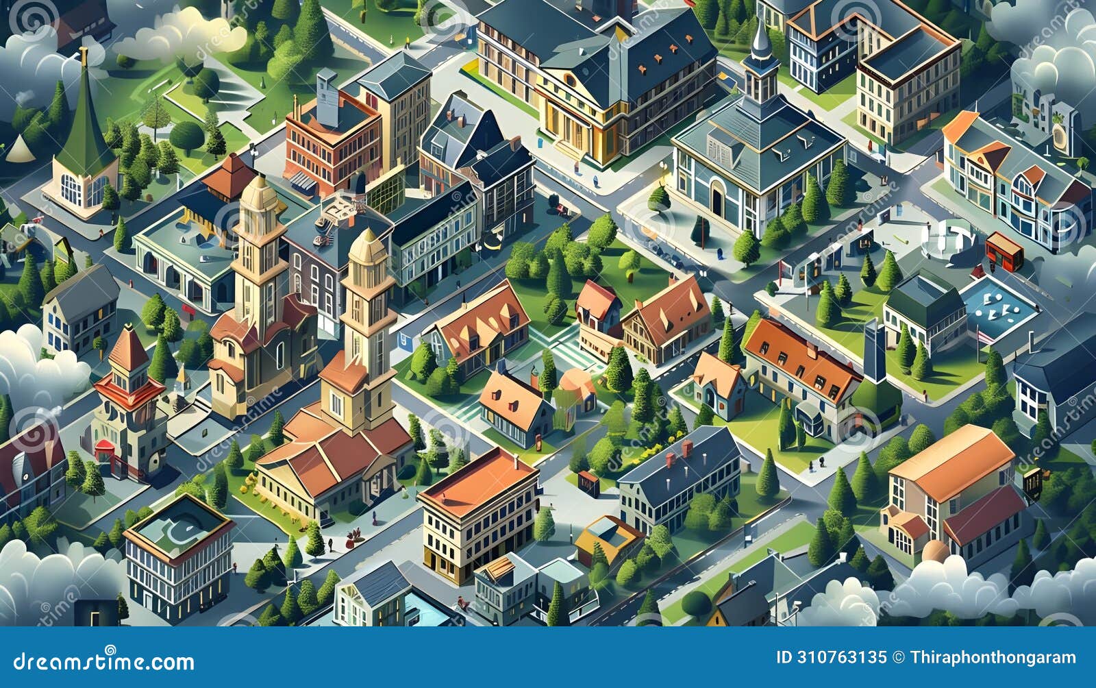 Illustration of Isometric City Map Stock Illustration - Illustration of ...