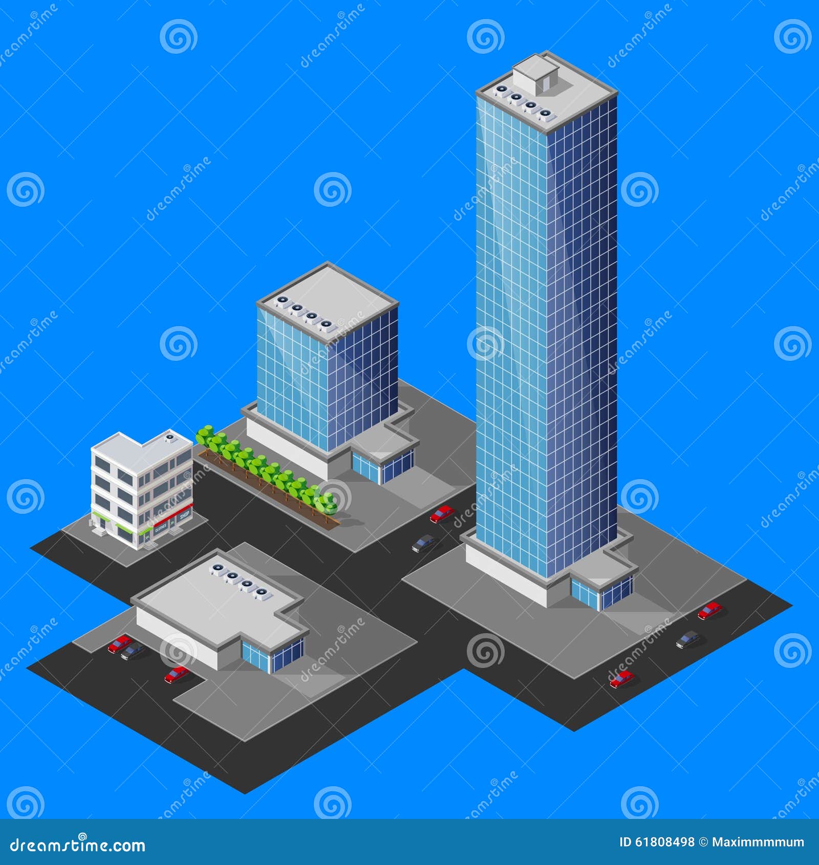 Illustration of Isometric Cityscape Stock Vector - Illustration of ...