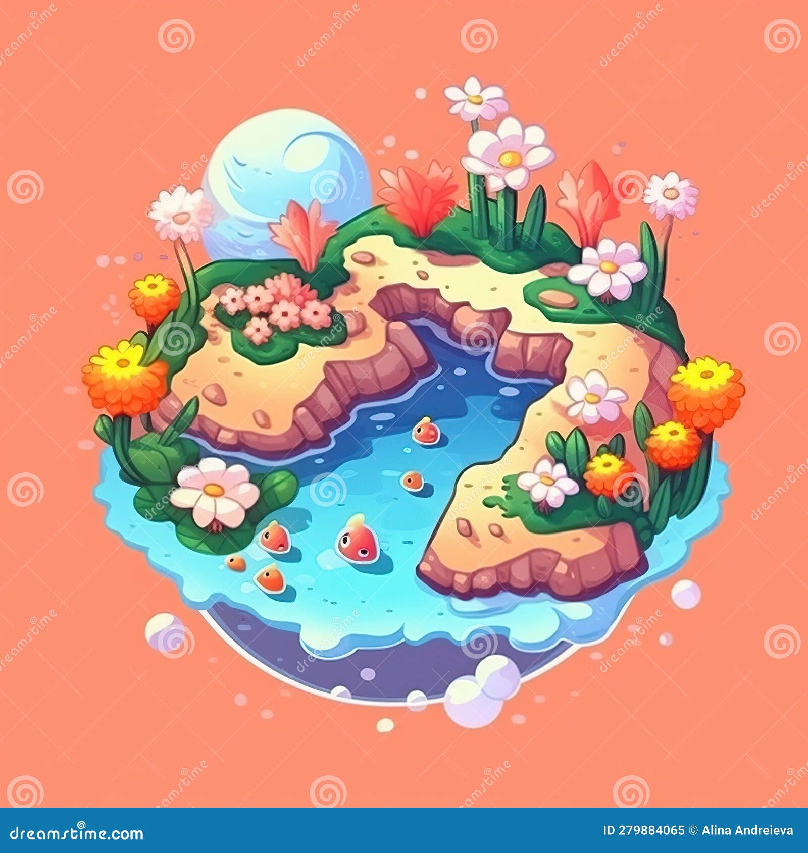 Illustration of Isometric Planet Stock Illustration - Illustration of ...