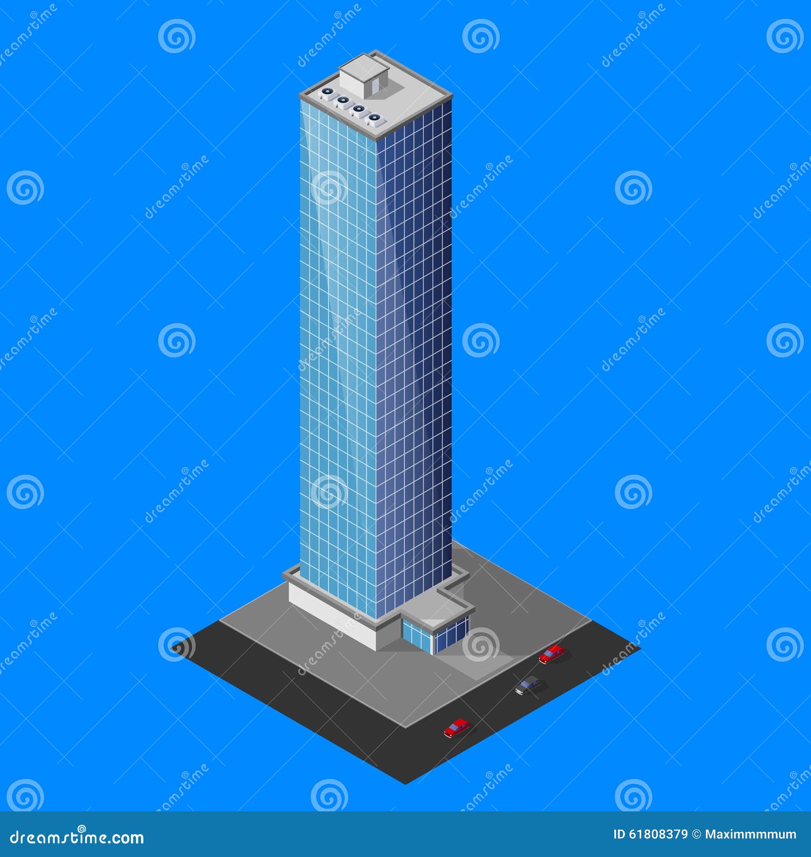 Illustration of Isometric Skyscraper Building Stock Vector ...