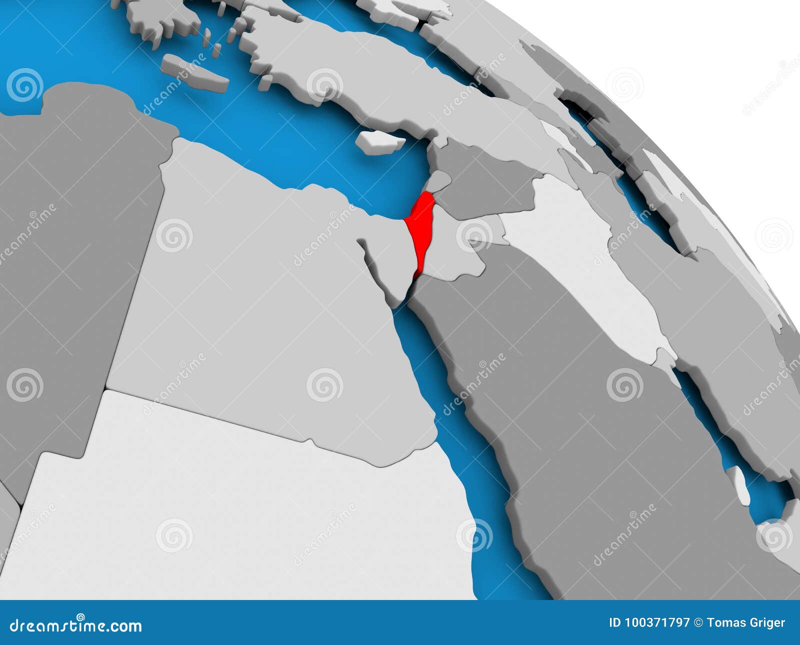 Israel in red on map stock illustration. Illustration of object - 100371797