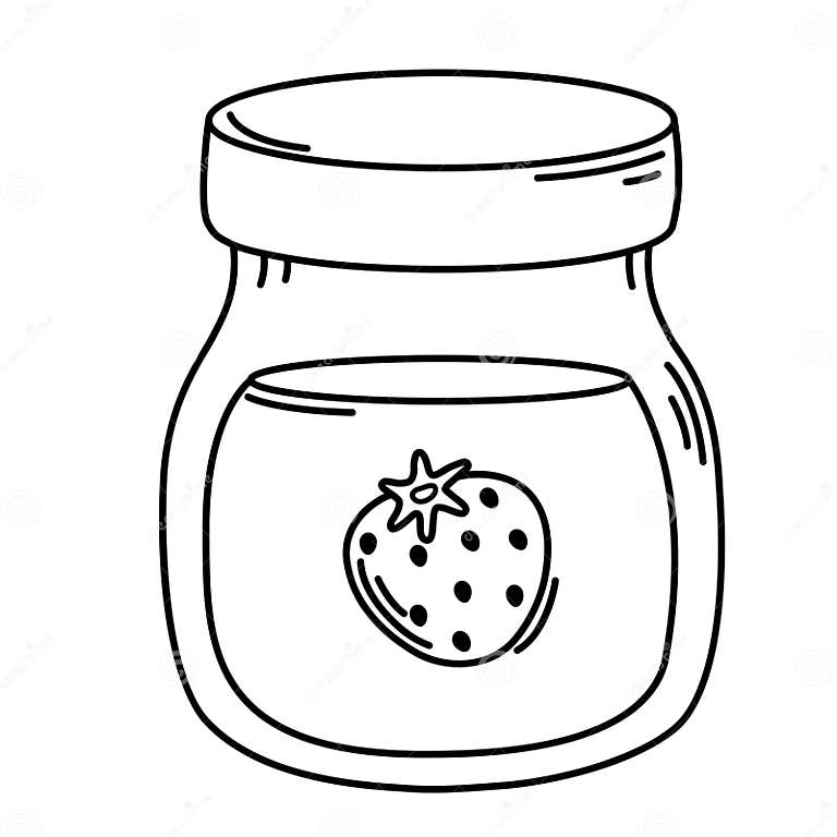 Illustration of Jam Outline White on Background Stock Vector ...