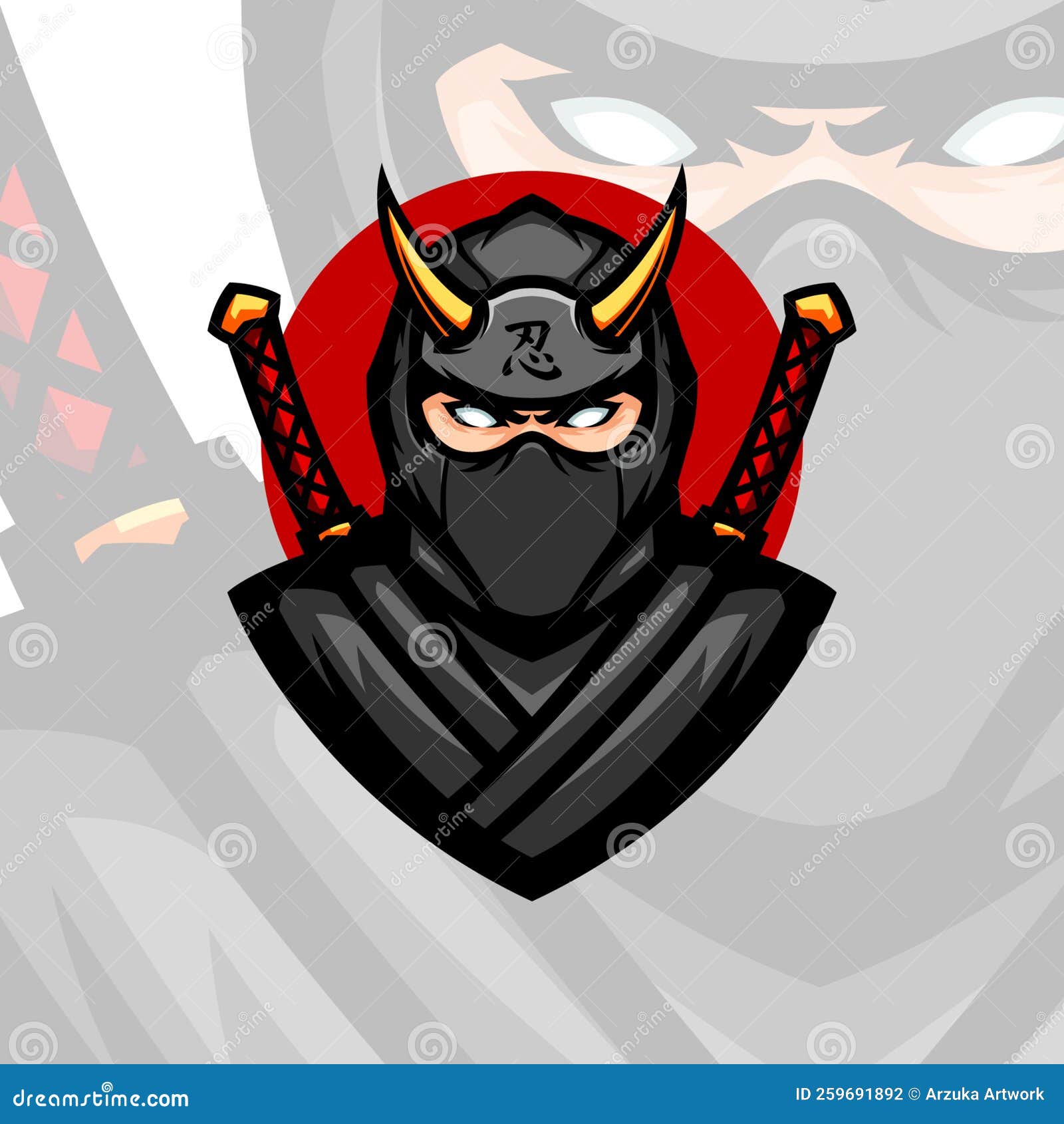 Illustration of Japanese Ninja Warrior Stock Vector - Illustration of ...