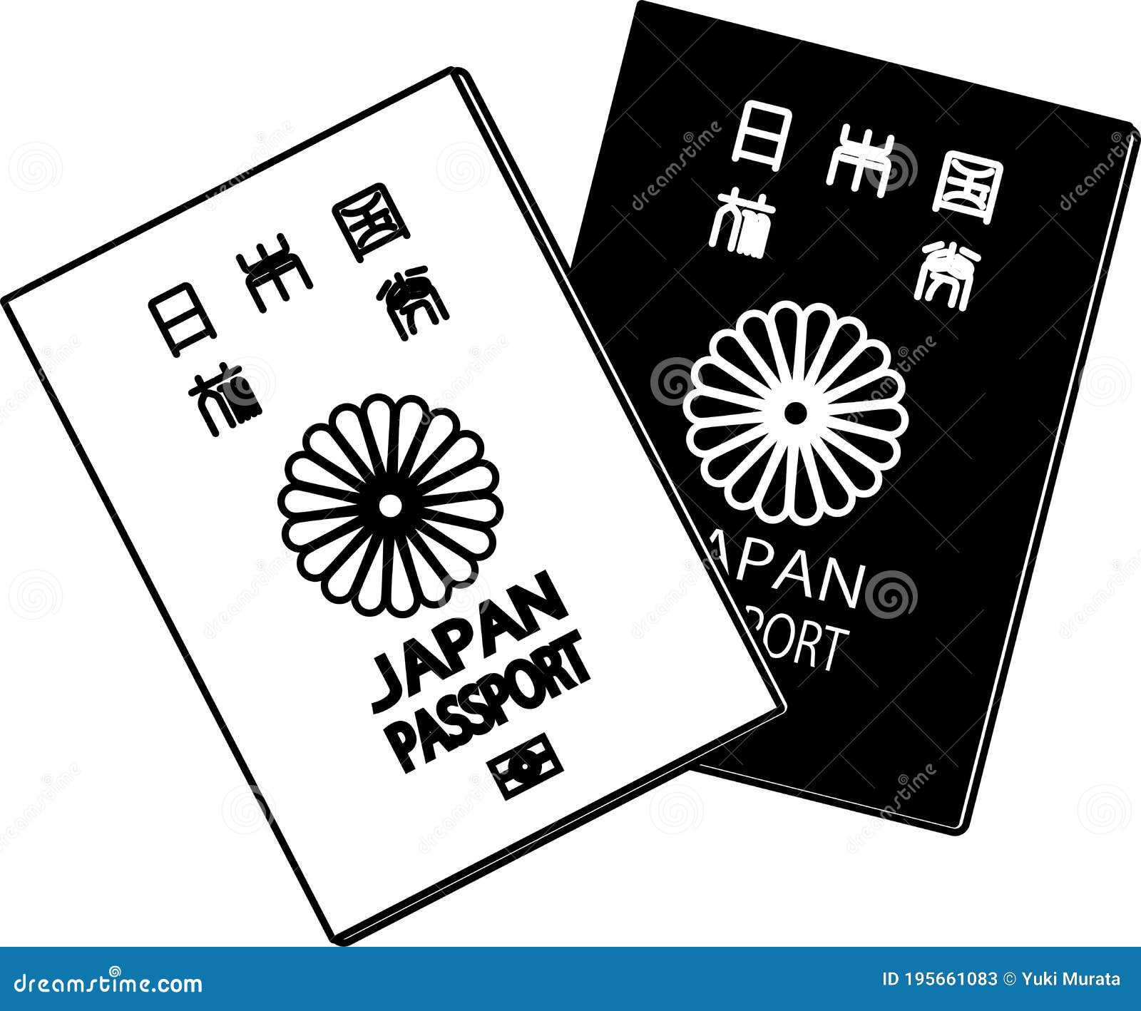 Illustration of Japanese Passport Outline Stock Vector - Illustration ...