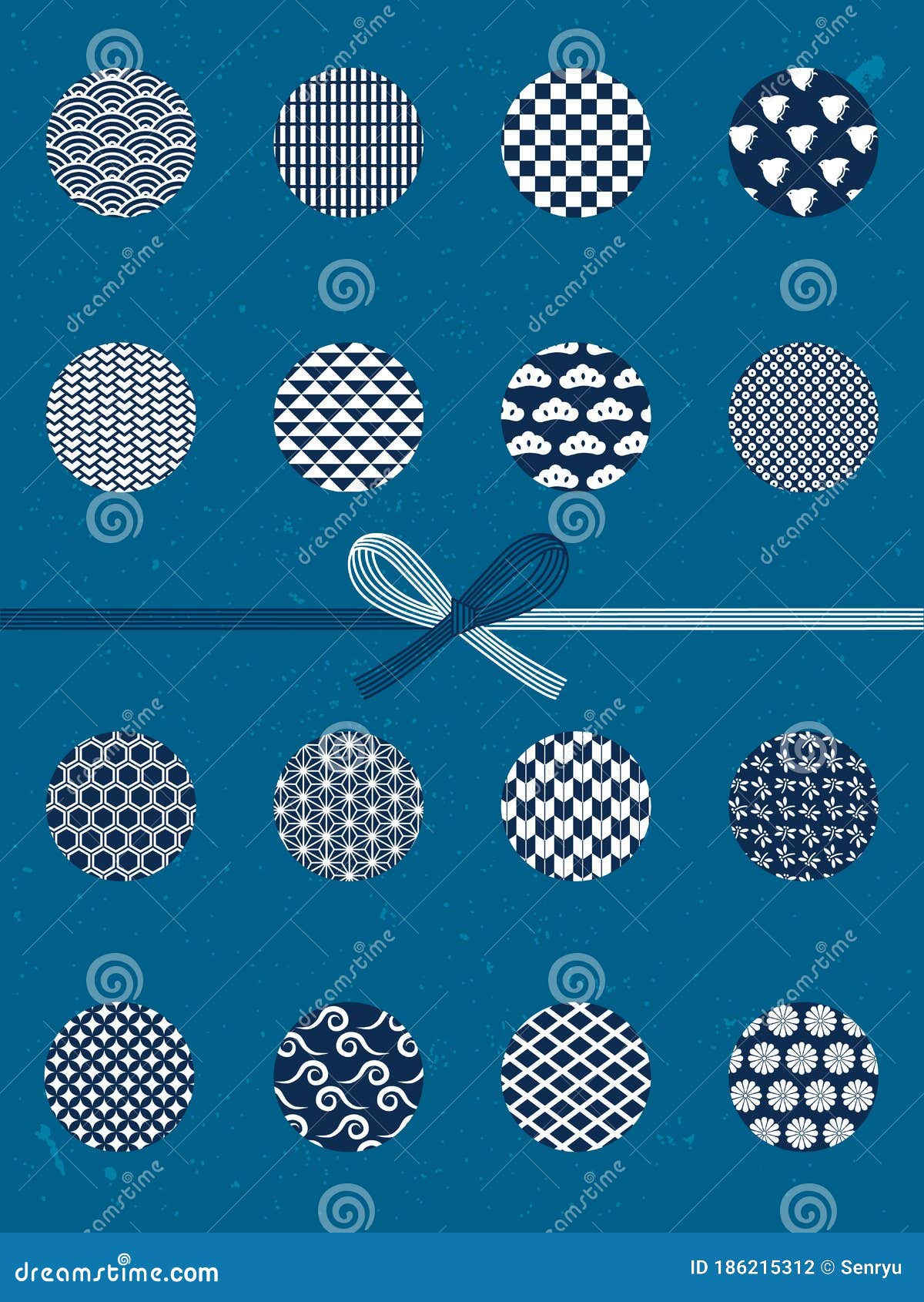 Japanese pattern blue stock vector. Illustration of retro - 186215312
