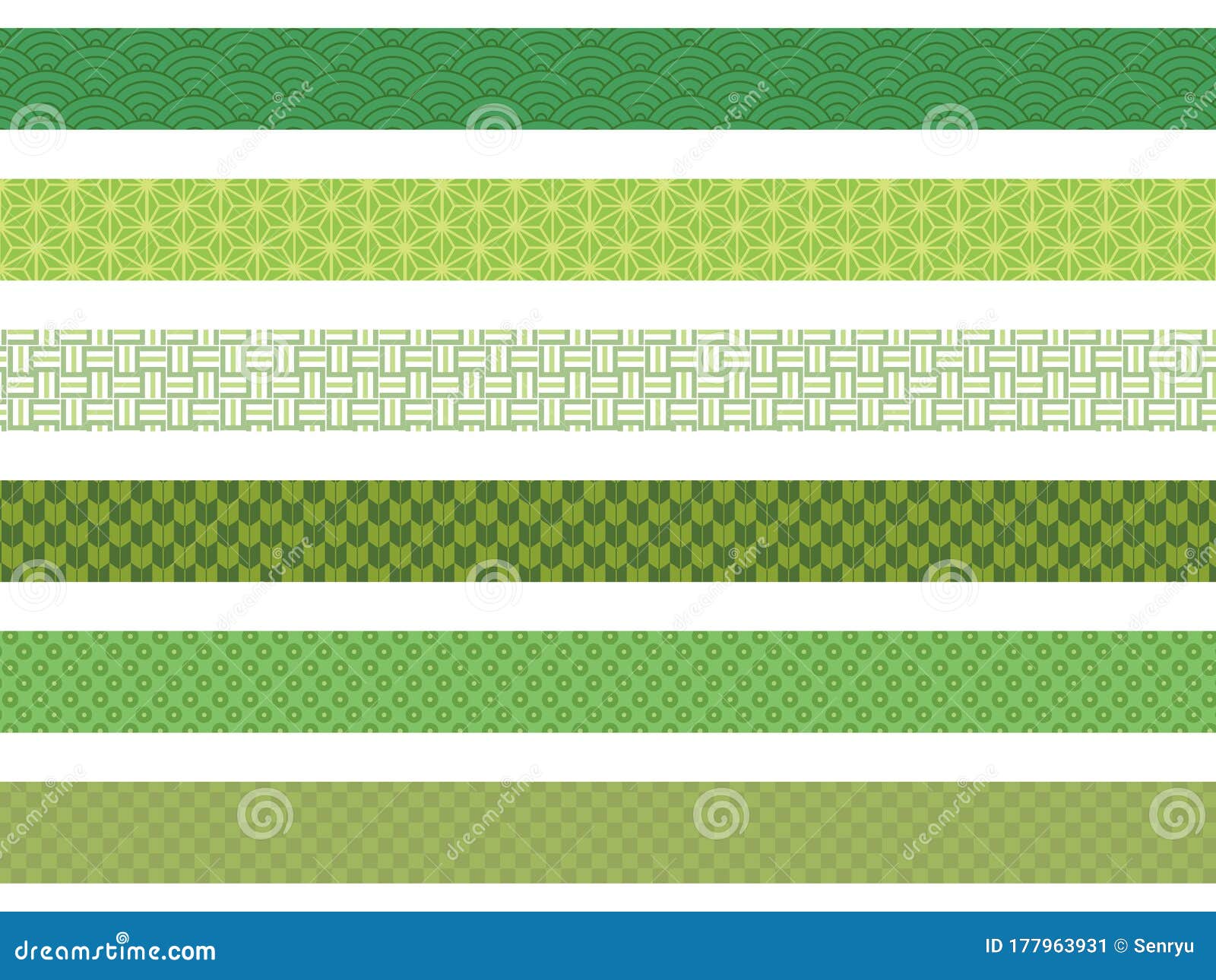 Japanese pattern Green stock vector. Illustration of seasons - 177963931